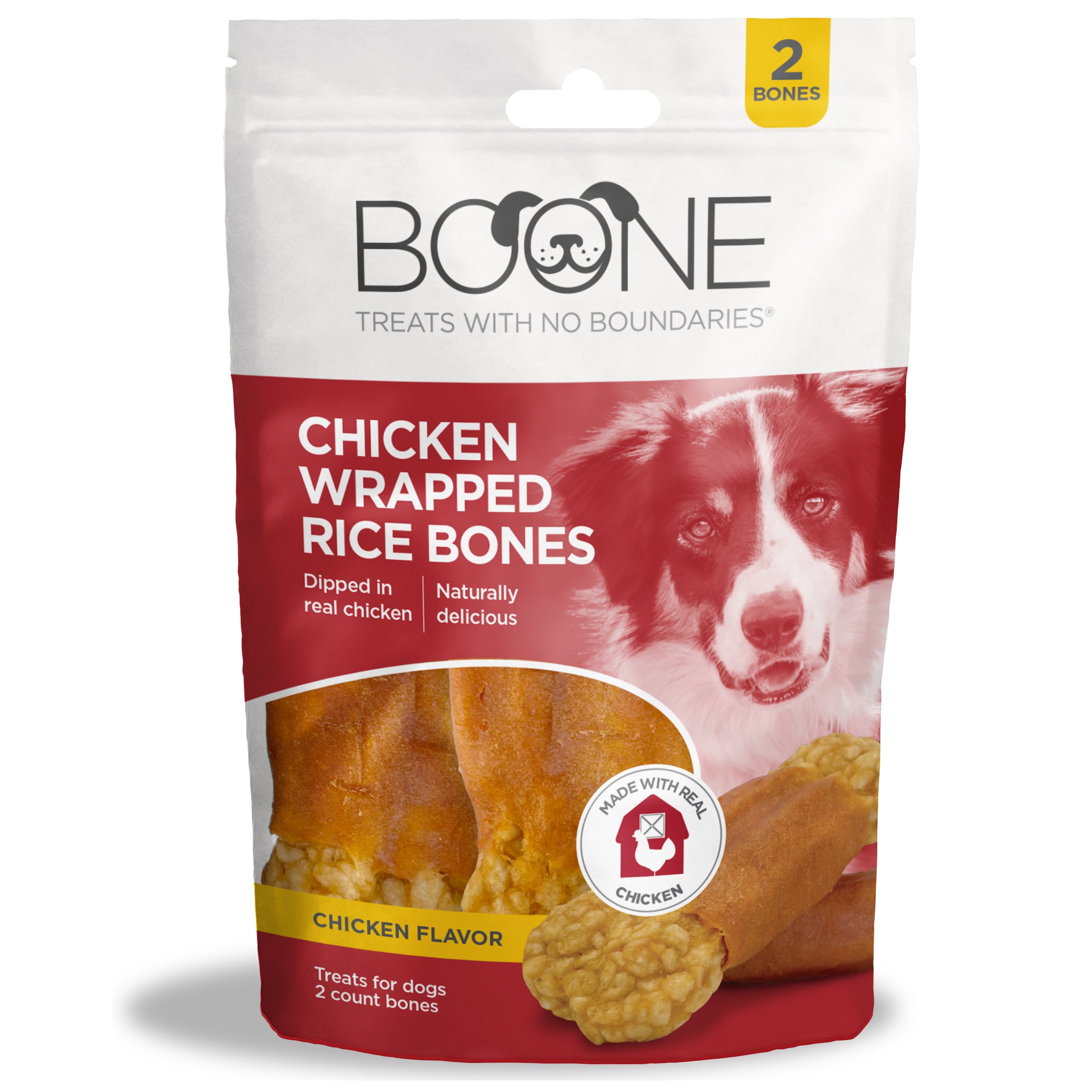 Boone Chicken Wrapped Rice Bones Dog Treats - Shop Bones & rawhides at ...