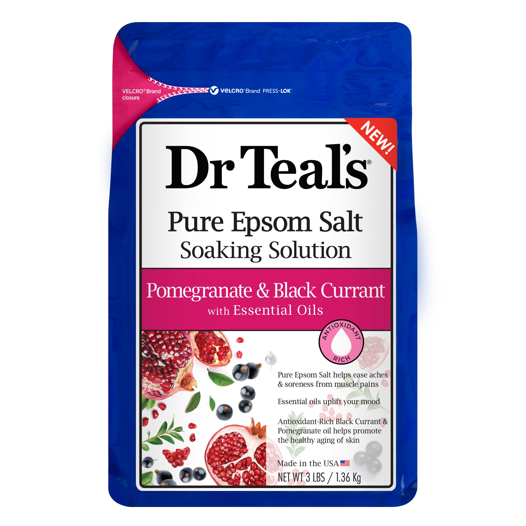 Dr Teal's Epsom Salt Soaking Solution - Pomegranate & Black Currant ...