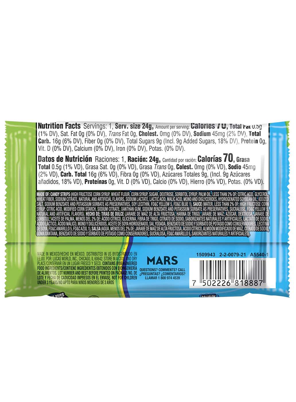 Lucas Skwinkles Salsagheti Sour Candy Strips Shop Candy At H E B
