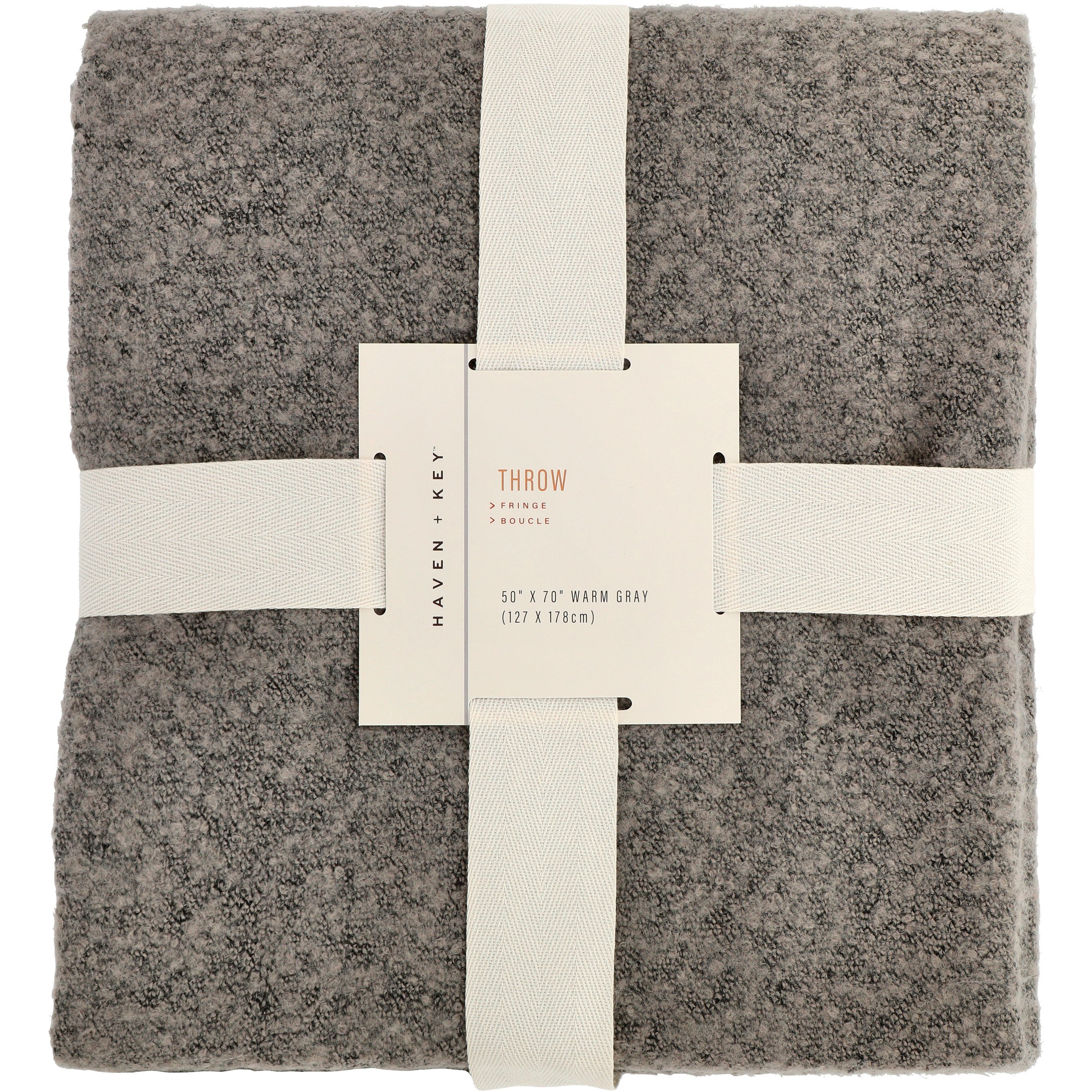 Haven + Key Boucle Throw Blanket with Fringe - Gray - Shop Blankets ...