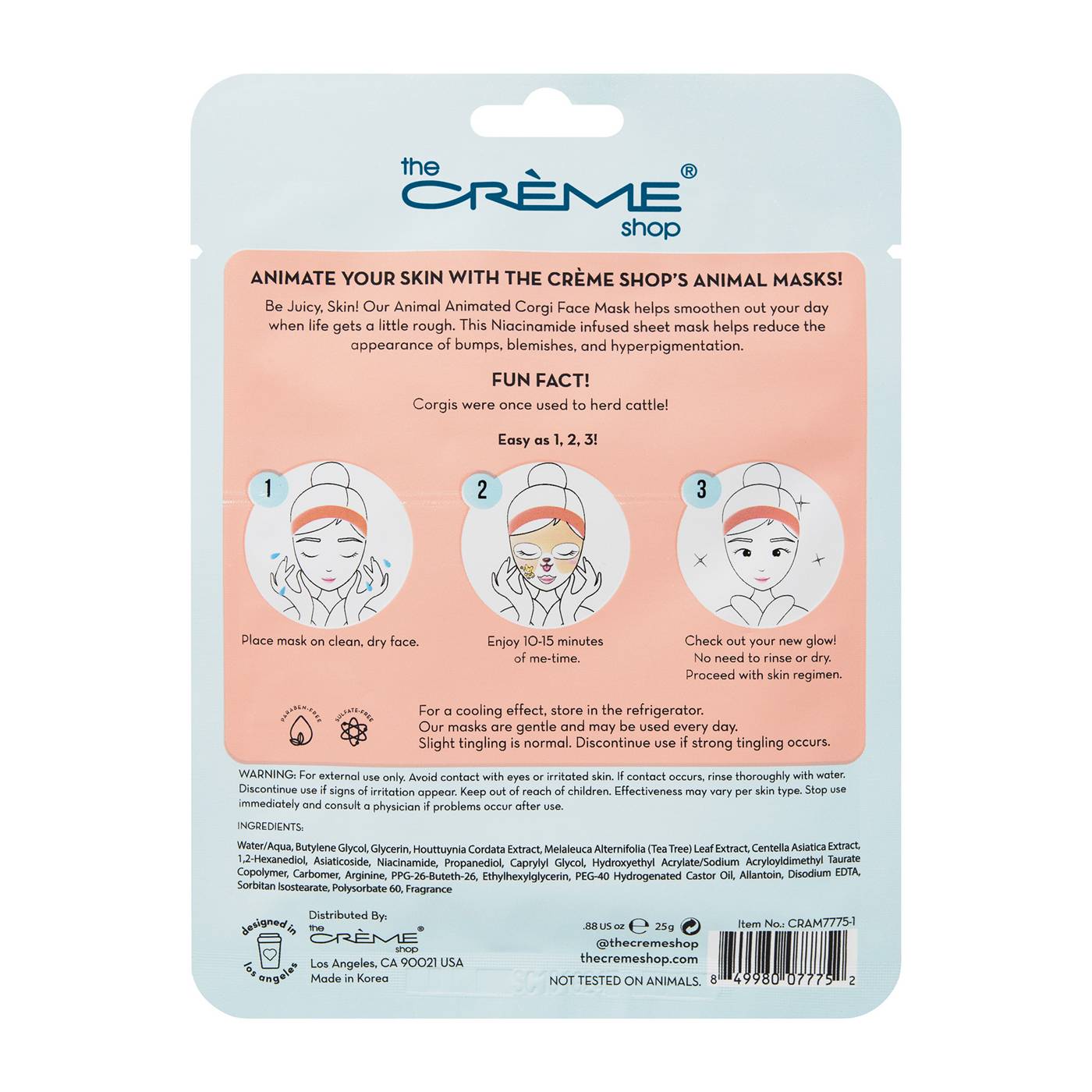 The Crème Shop Be Juicy, Skin! Animated Corgi Face Mask - Shop Facial ...
