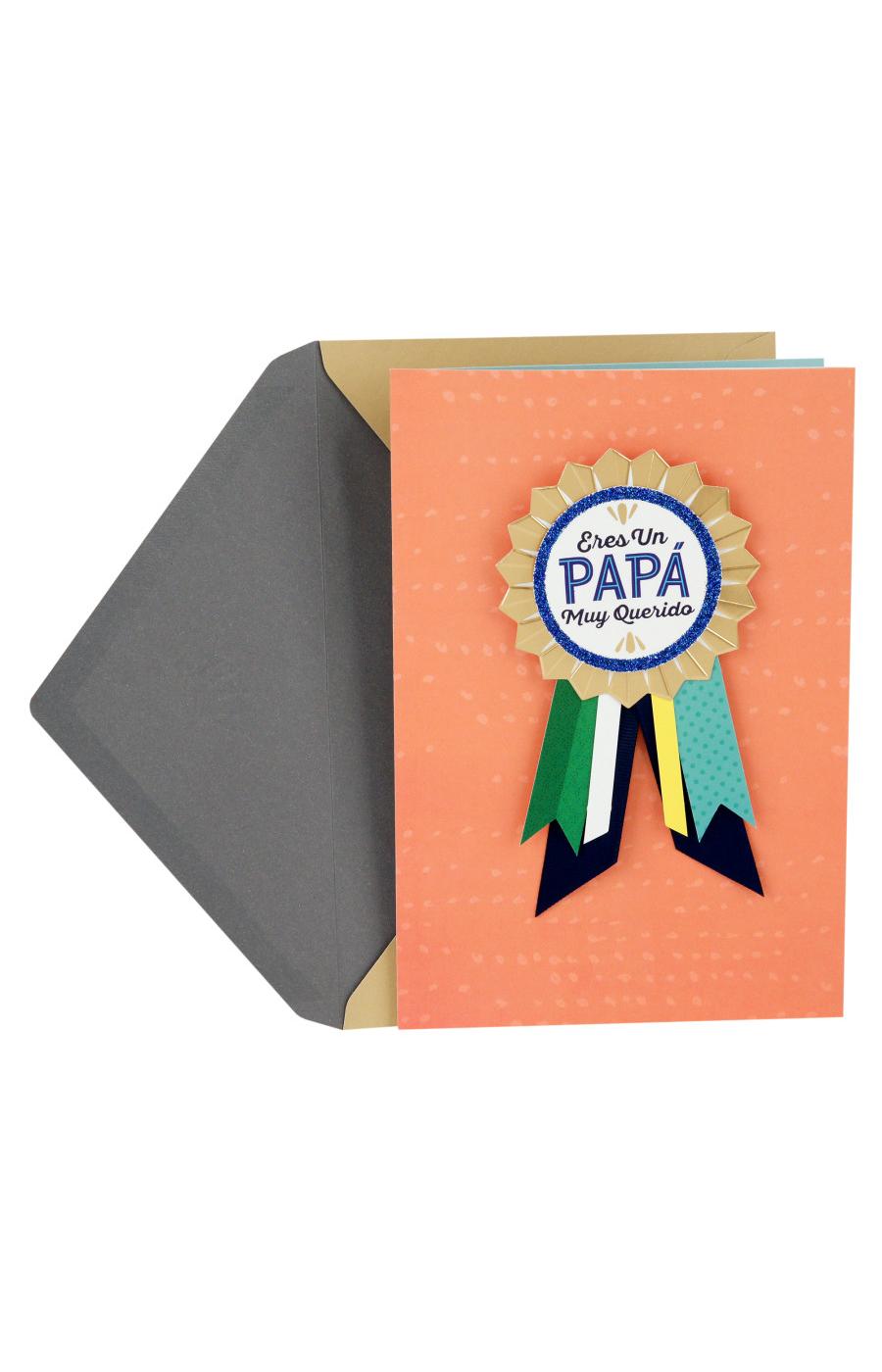 Hallmark VIDA Spanish Father's Day Card with Sound & Ribbon Badge (Papá ...