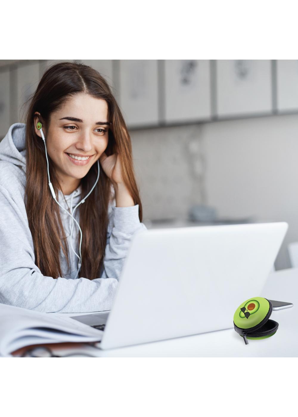 GabbaGoods Avocado Shape Wired Earbuds with Mic & Carrying Case - Shop ...