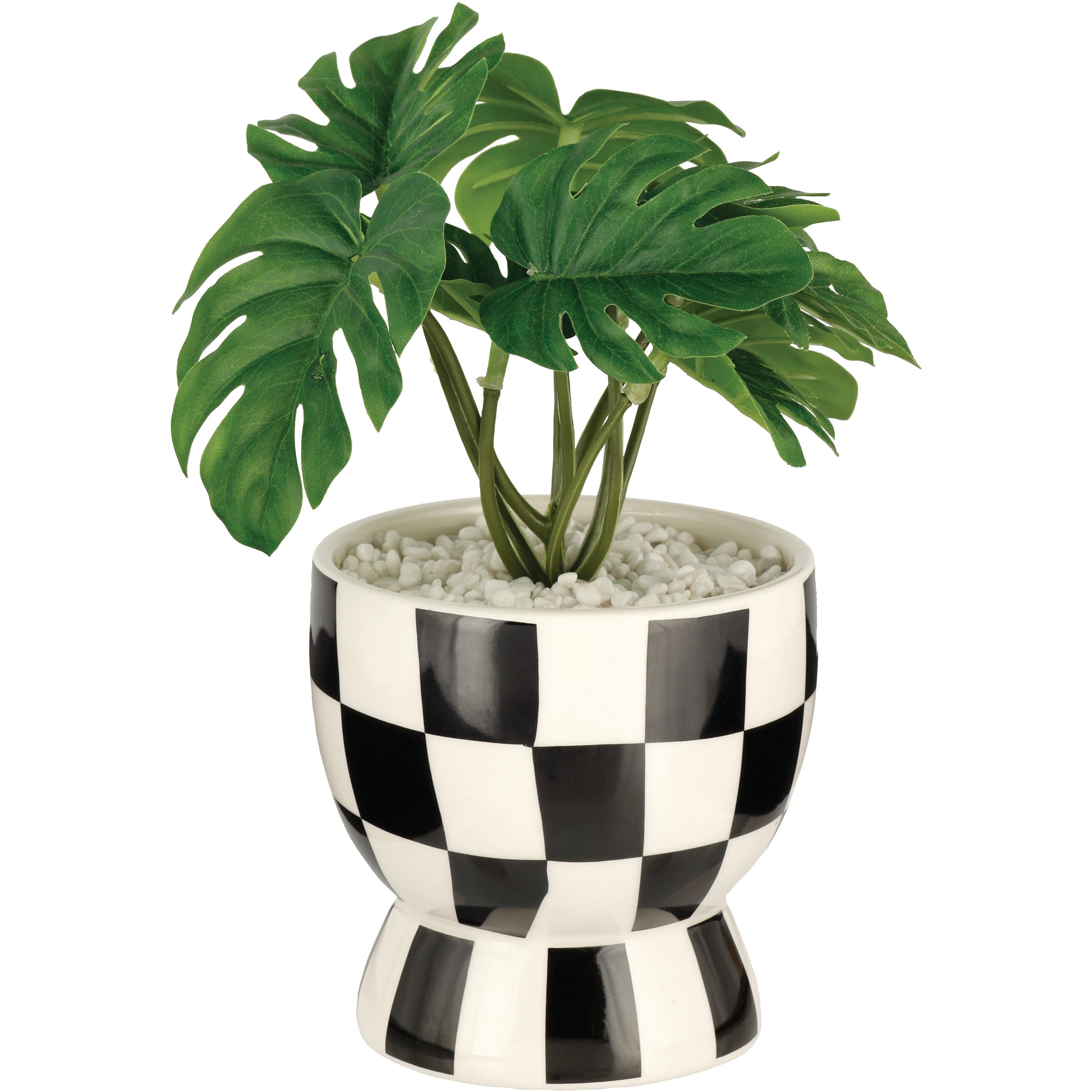 Destination Holiday Checkerboard Planter with Faux Plant - Shop ...