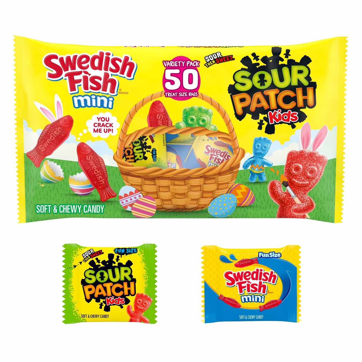 Sour Patch Kids & Swedish Fish Assorted Treat Size Easter Candy Bags ...