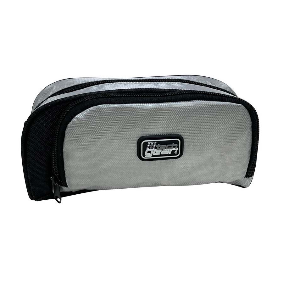 Tech Gear Double Pocket Canvas Pencil Case - Silver - Shop Pencil cases ...