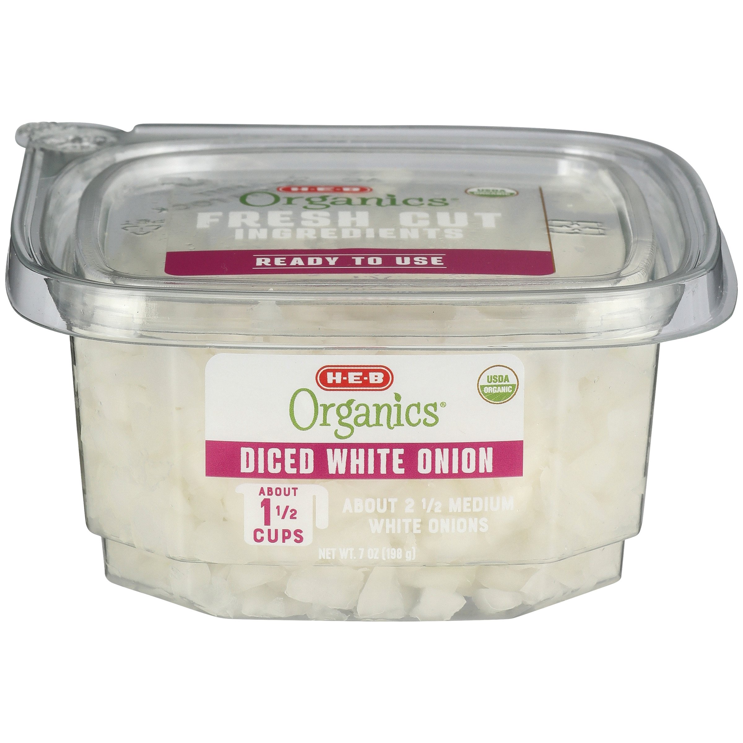 H-E-B Organics Fresh Diced White Onions - Shop Onions & garlic at H-E-B
