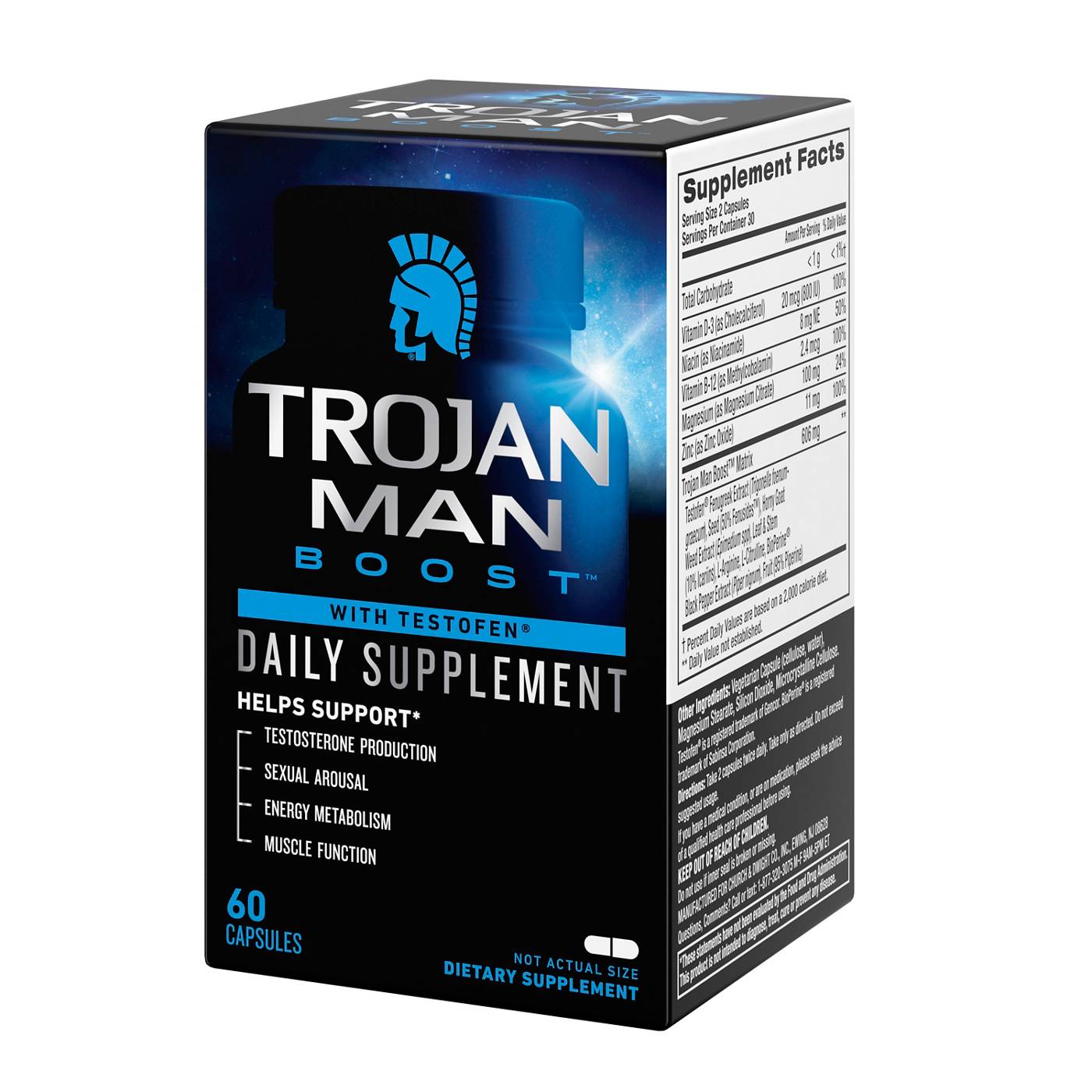 Trojan Man Boost Daily Supplement Capsules - Shop Condoms ...