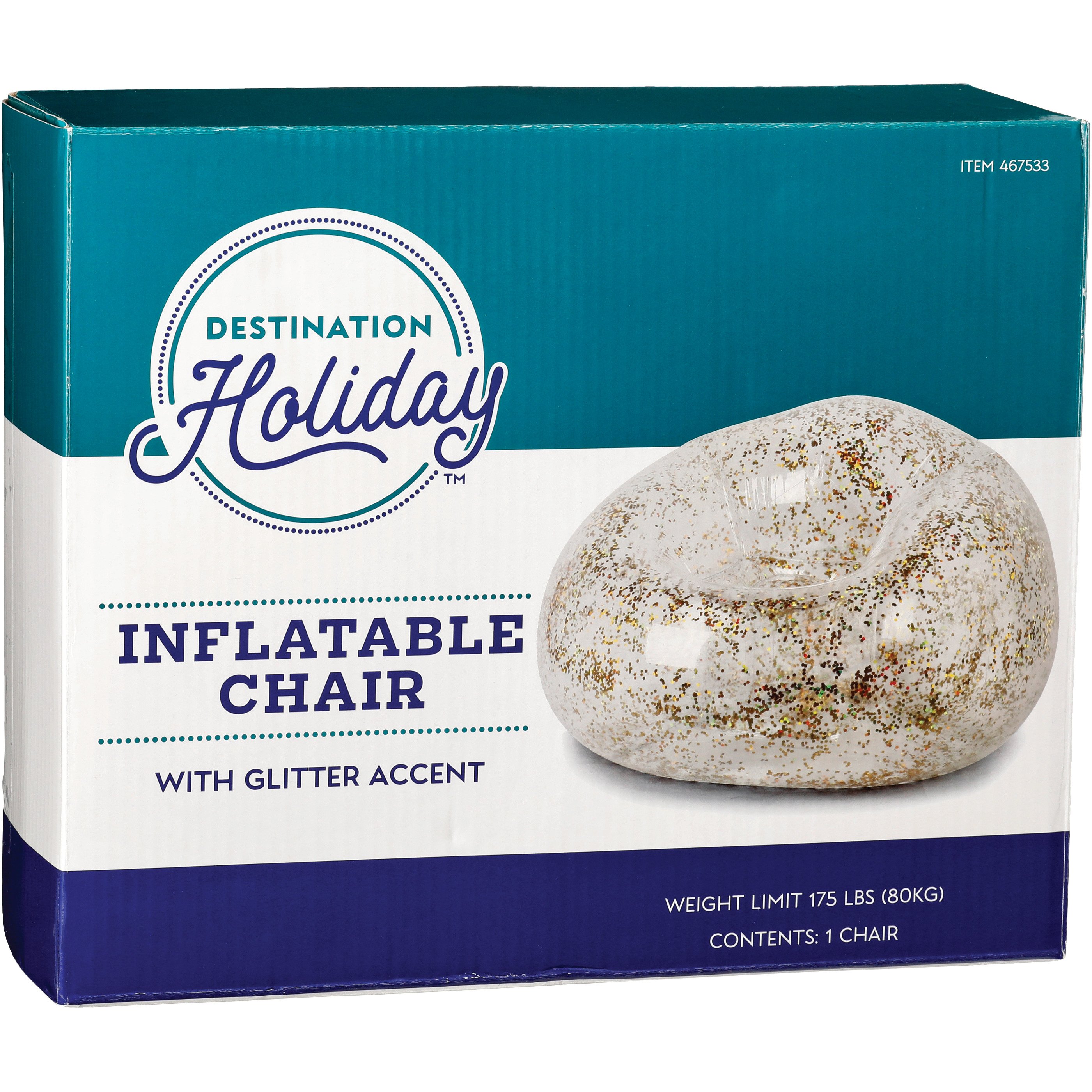 Destination Holiday Inflatable Chair with Gold Glitter - Shop Chairs ...