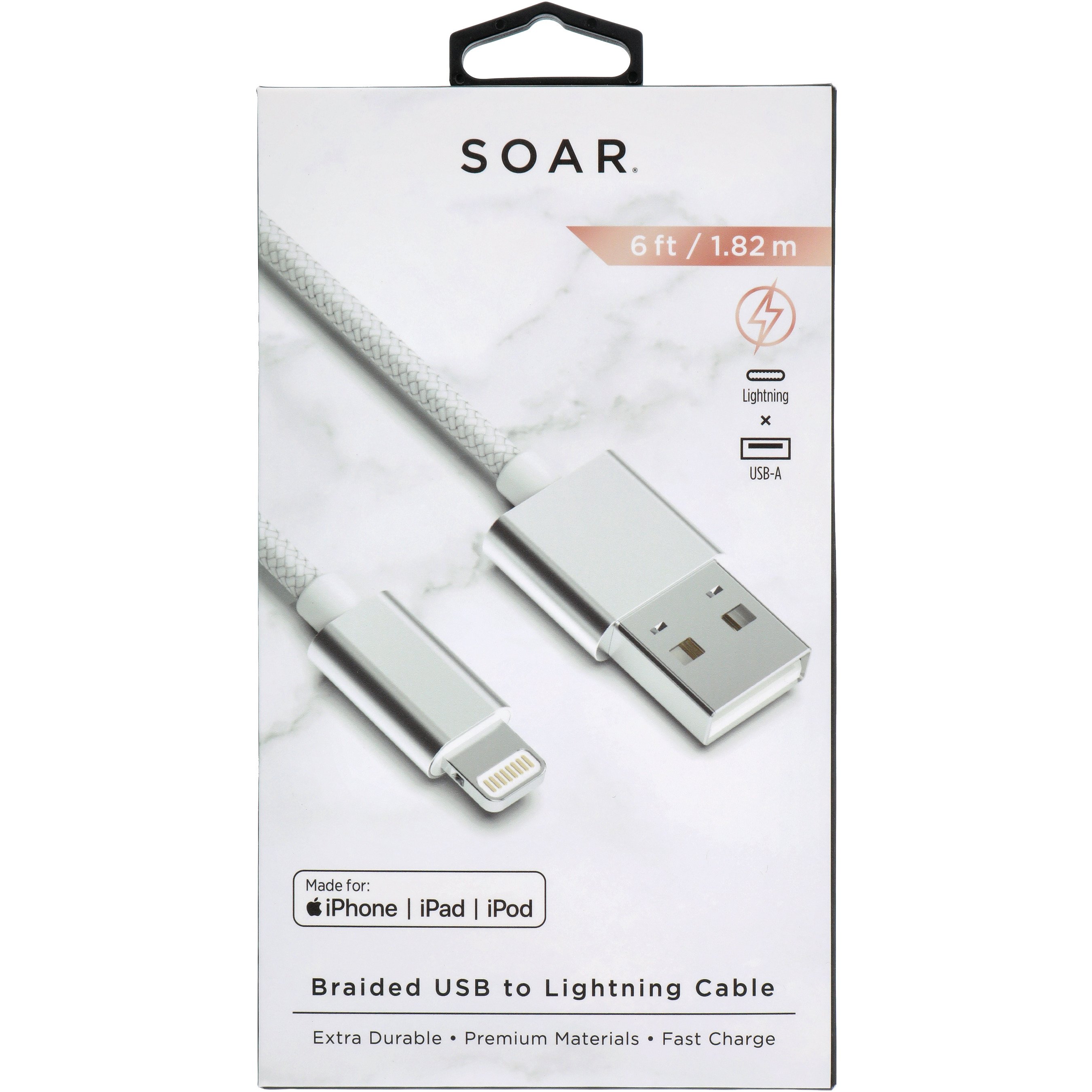 Soar Braided USB to Lightning Cable - Silver - Shop Connection cables ...