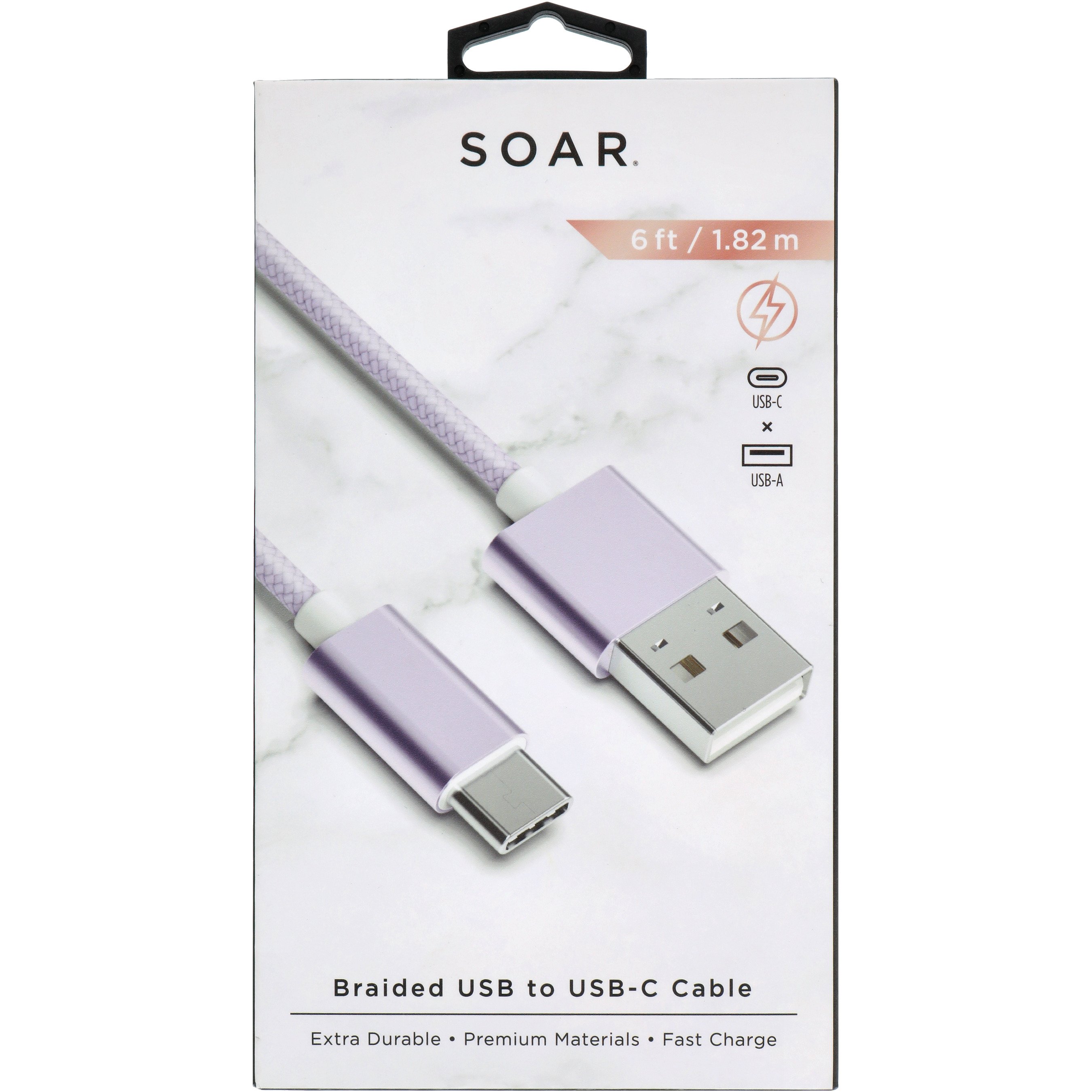 Soar Braided USB to USB-C Charging Cable - Lavender - Shop Connection ...