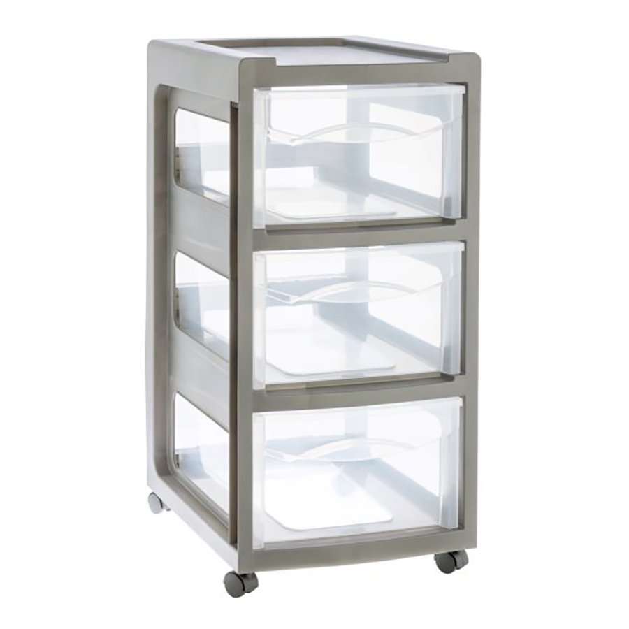 Starplast Medium 3-Drawer Storage Cart - Gray - Shop Closet & cabinet ...