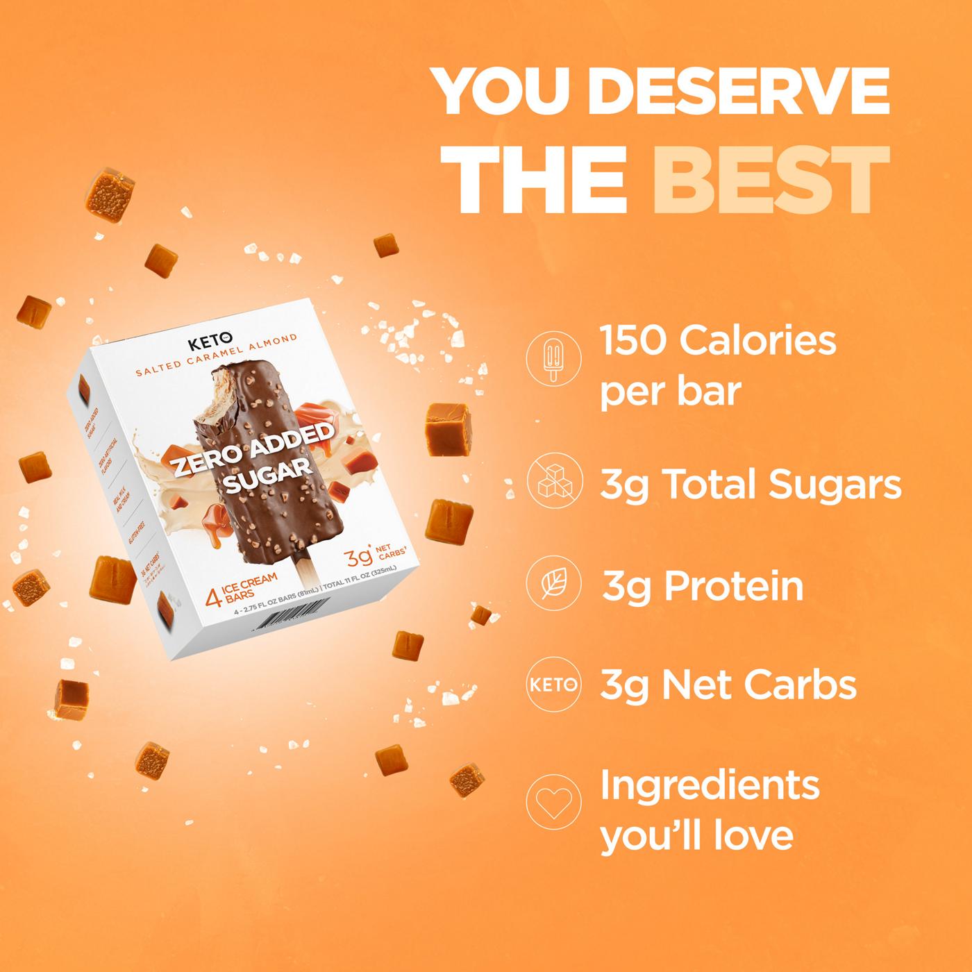 Keto Pint Zero Added Sugar Ice Cream Bars - Salted Caramel - Shop Bars ...
