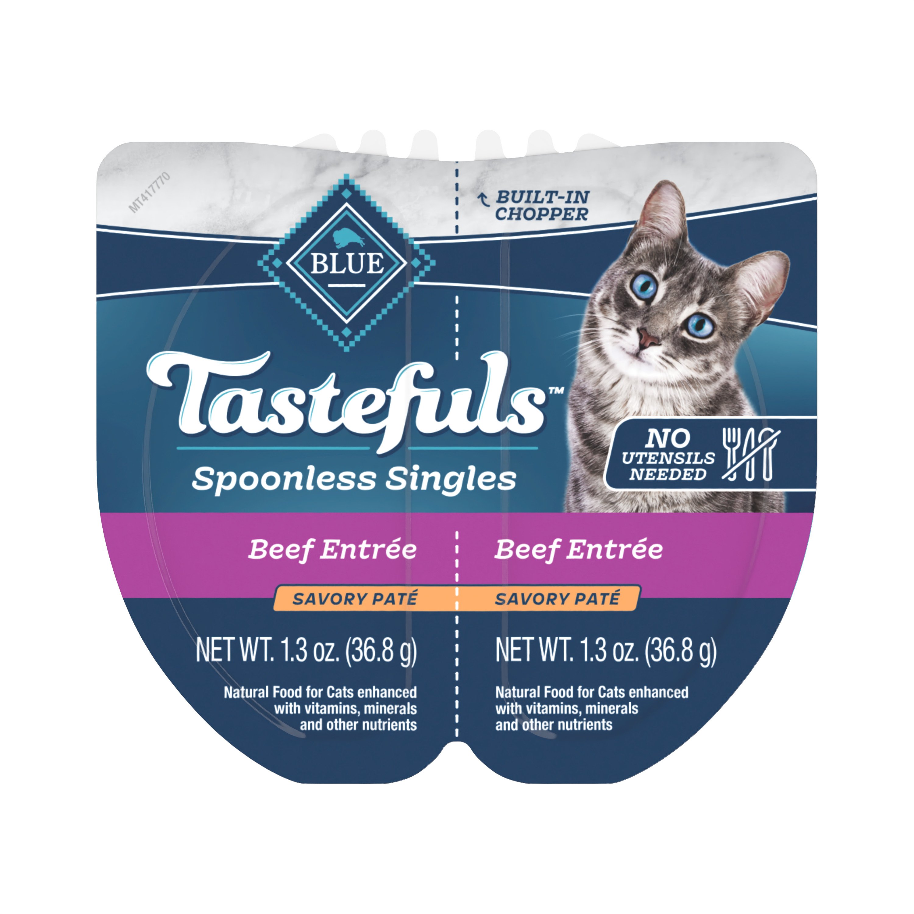 Blue Buffalo Tastefuls Spoonless Singles Savory Beef Pate Wet Cat Food ...