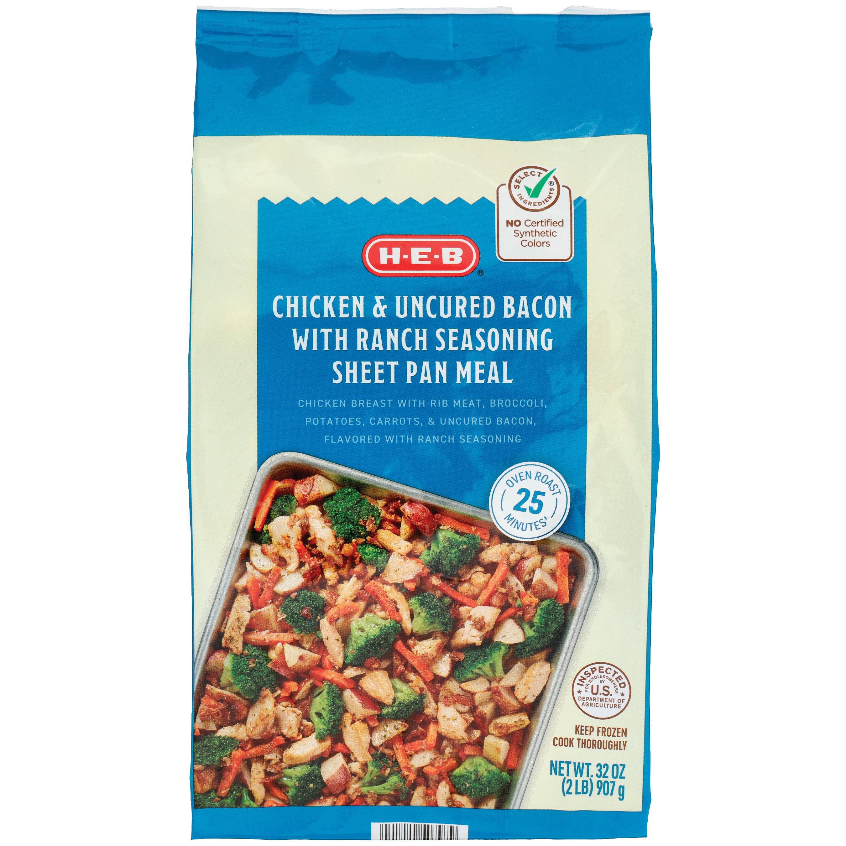 H E B Frozen Sheet Pan Meal Chicken Bacon Ranch Shop Entrees