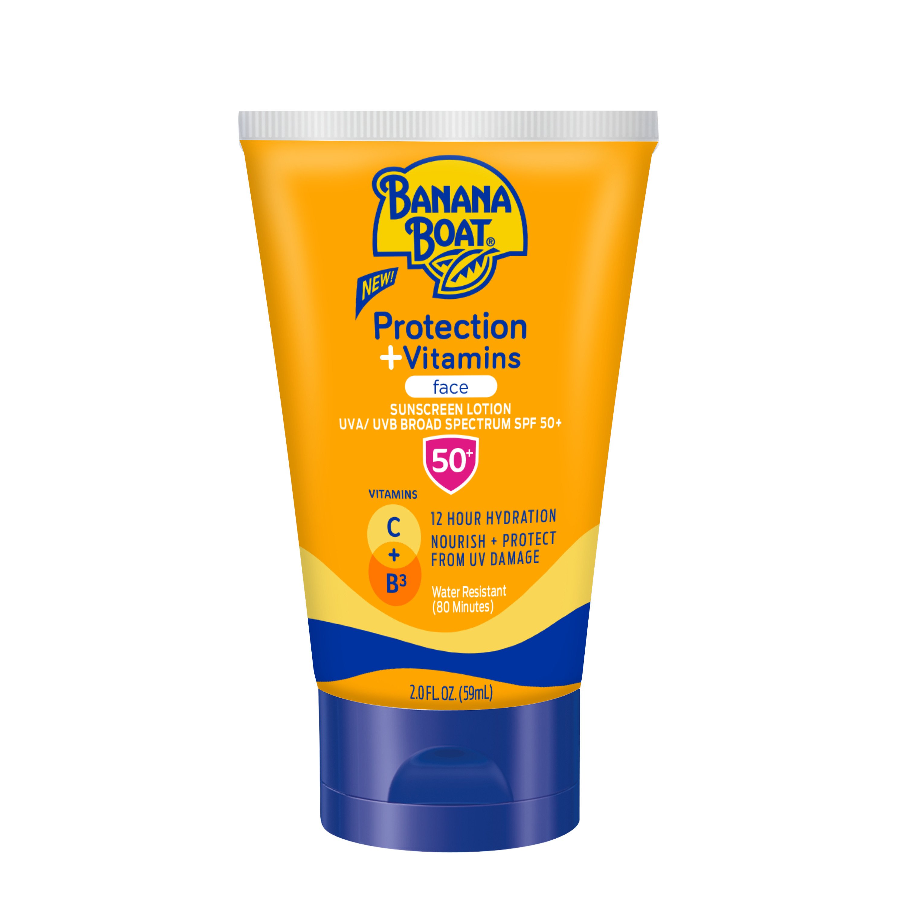 Banana Boat Protection + Vitamins Face Sunscreen Lotion - SPF 50 ...