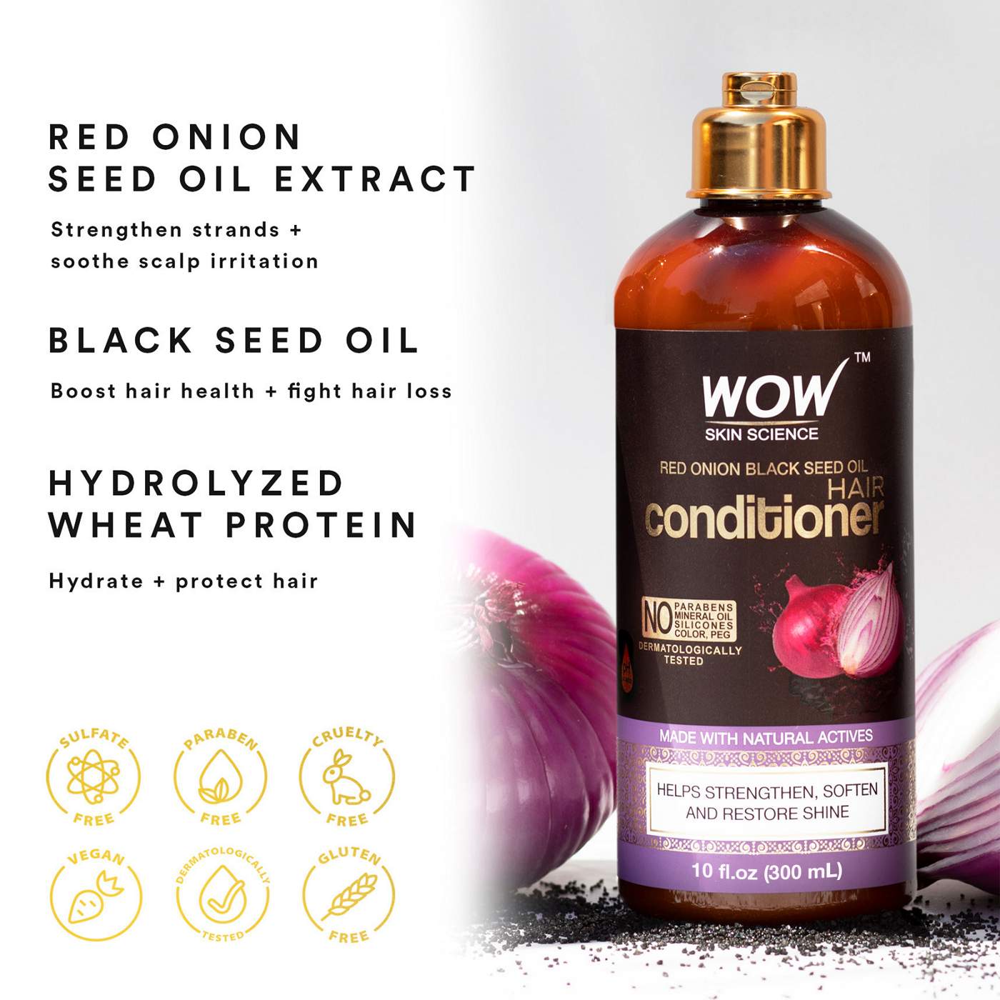 Wow Skin Science Red Onion Black Seed Oil Conditioner - Shop Shampoo ...