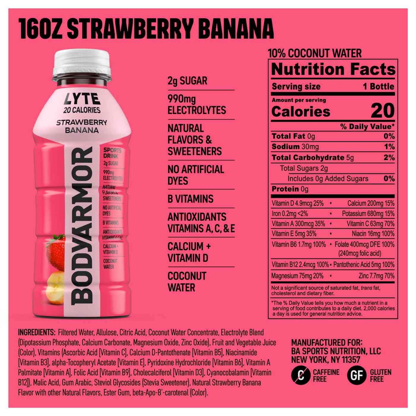 BODYARMOR Lyte Sports Drink - Strawberry Banana - Shop Sports & energy ...