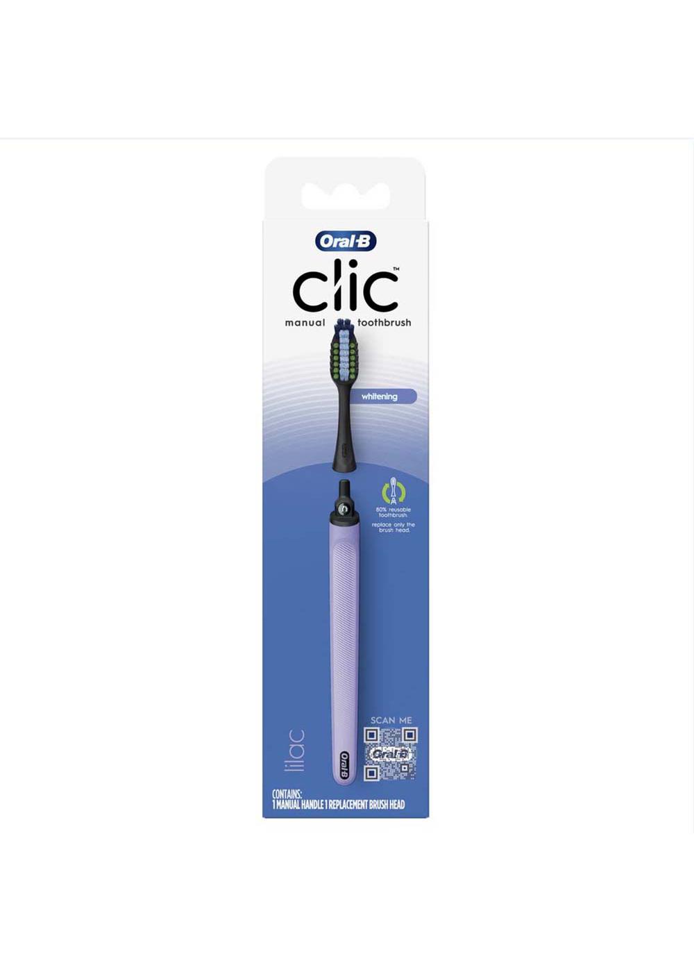 Oral-B Clic Starter Kit Lilac Toothbrush Handle with Whitening Brush ...