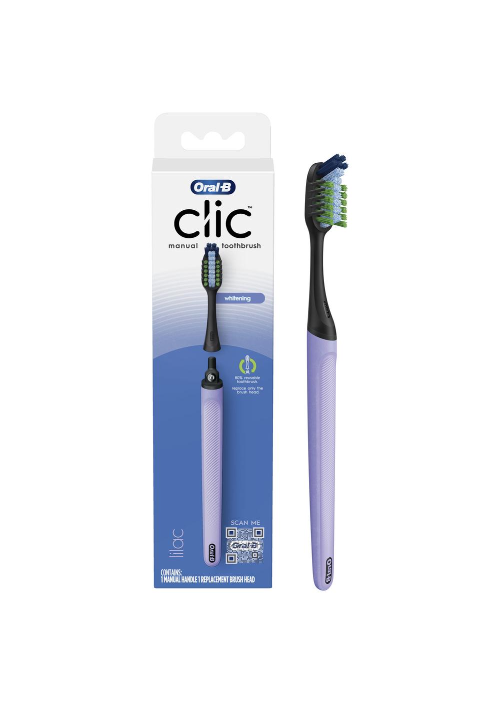 Oral-B Clic Starter Kit Lilac Toothbrush Handle with Whitening Brush ...