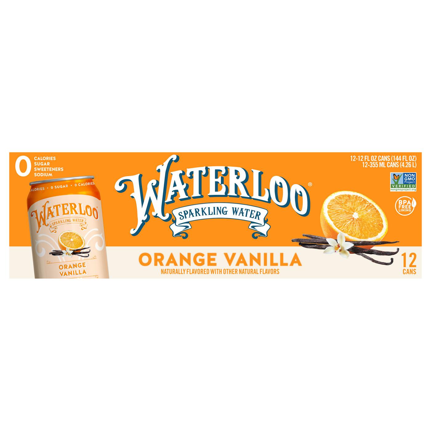 Waterloo Orange Vanilla Sparkling Water 12 pk Cans - Shop Water at H-E-B