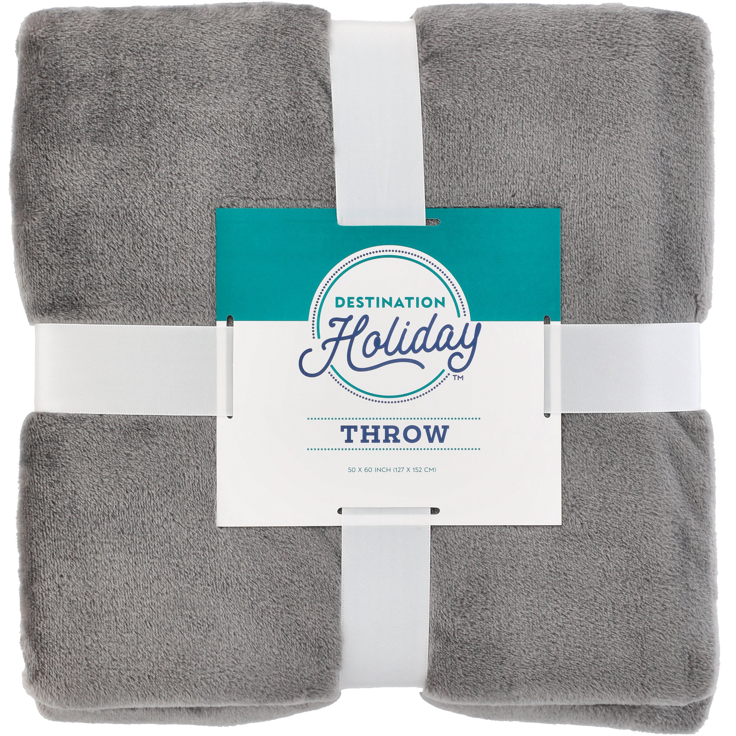 Destination Holiday Solid Plush Throw Blanket - Grey - Shop Blankets ...