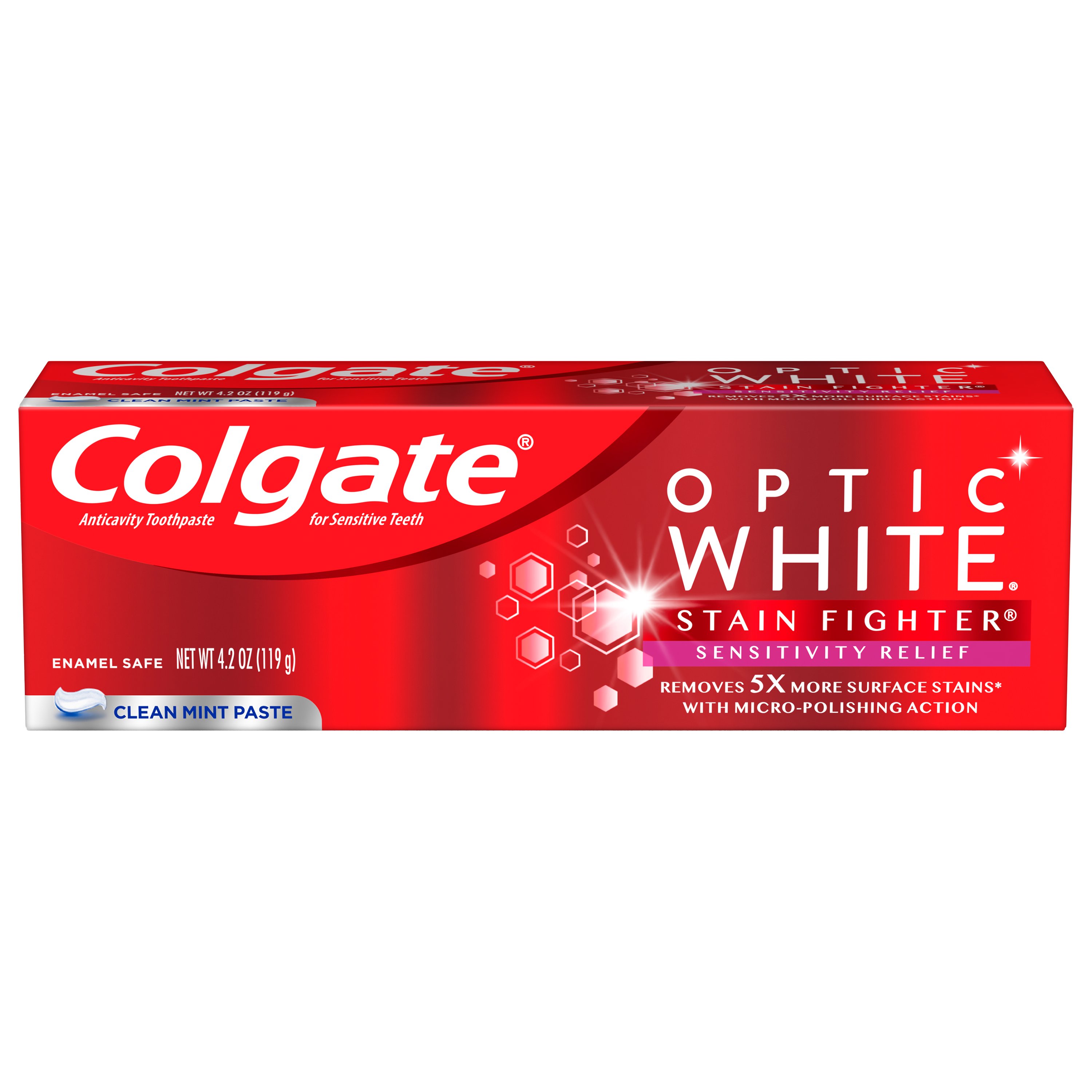 Colgate Optic White Sensitivity Relief Anticavity Toothpaste - Clean ...
