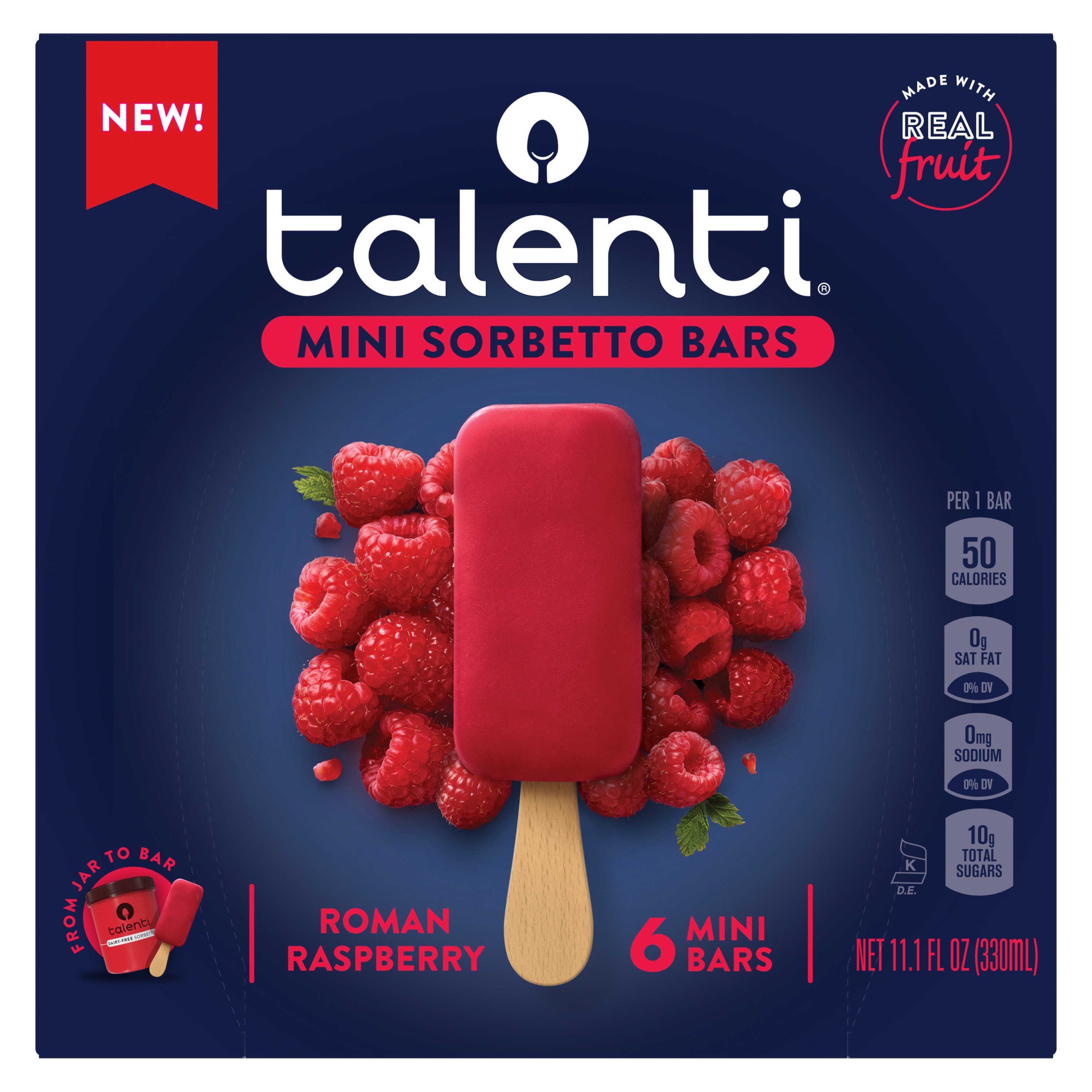 Talenti Roman Raspberry Mini Sorbetto Bars - Shop Bars & pops at H-E-B