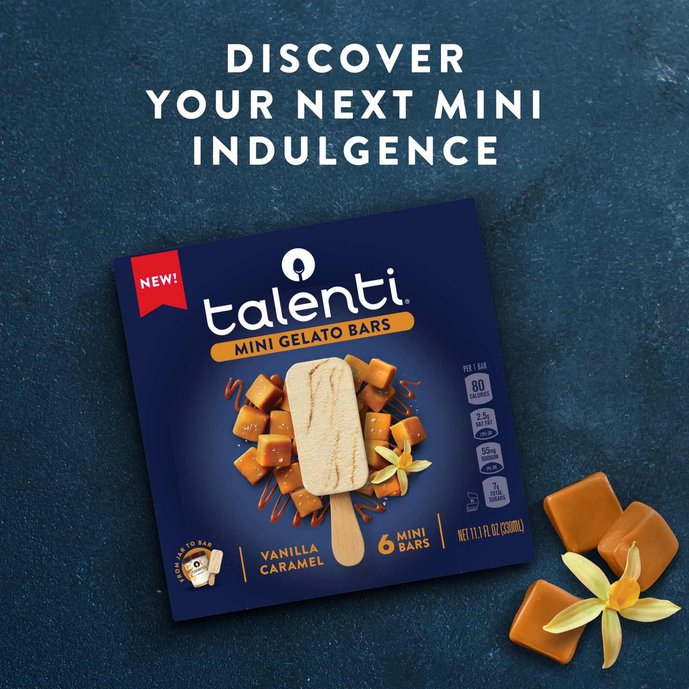 Talenti Vanilla Caramel Mini Gelato Bars - Shop Bars & pops at H-E-B