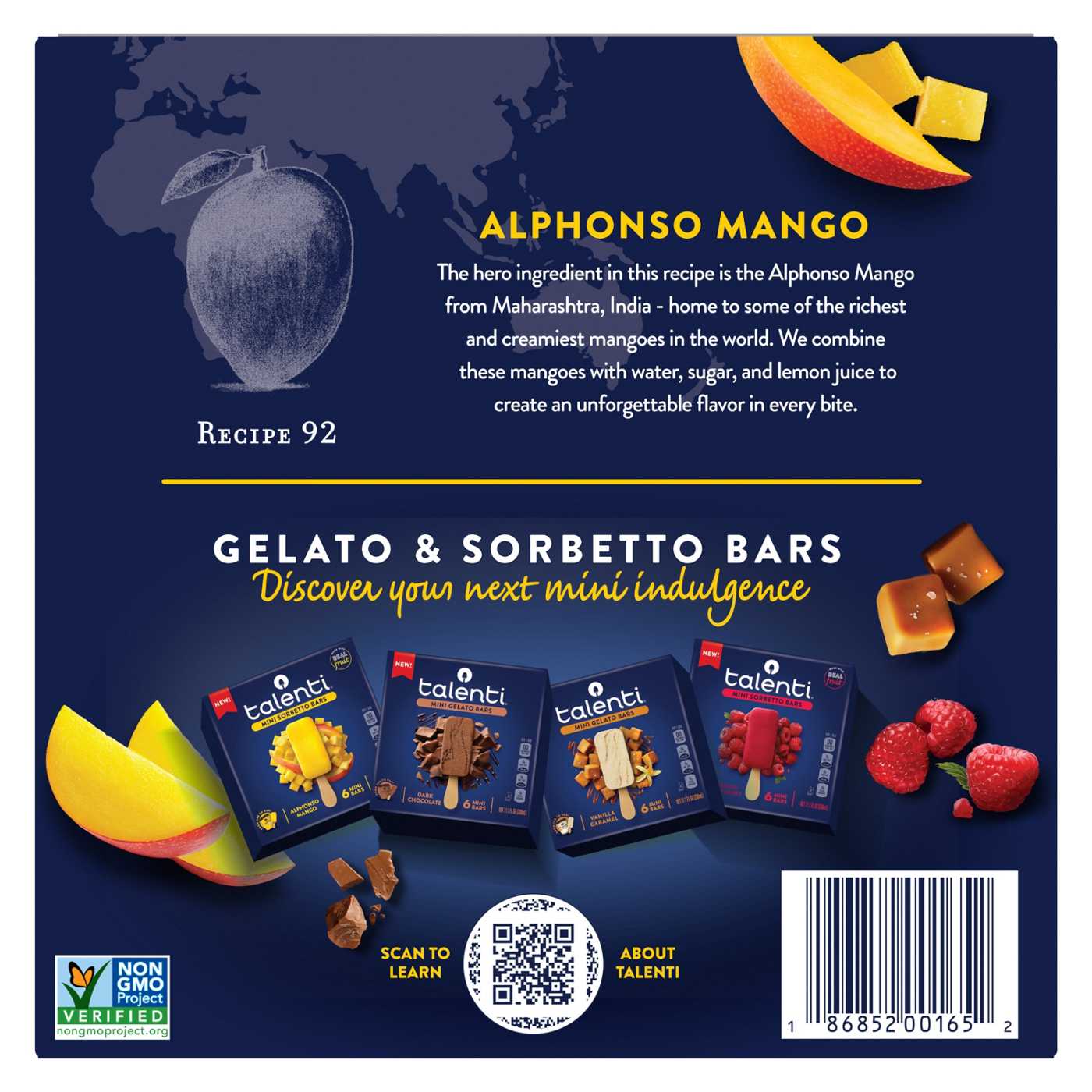 Talenti Alphonso Mango Mini Sorbetto Bars - Shop Bars & pops at H-E-B