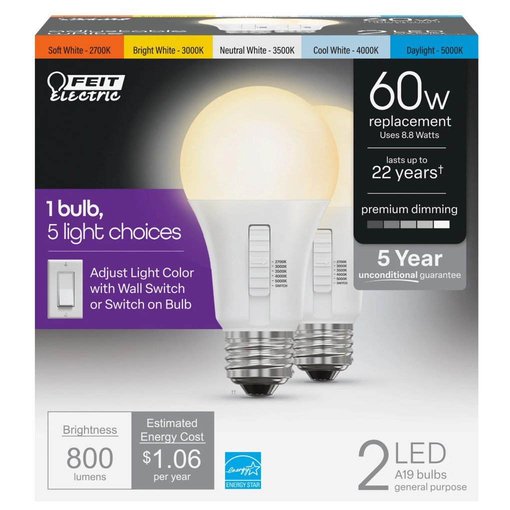 Feit Electric A19 60-Watt 6-Way LED Light Bulbs - Shop Light bulbs at H-E-B