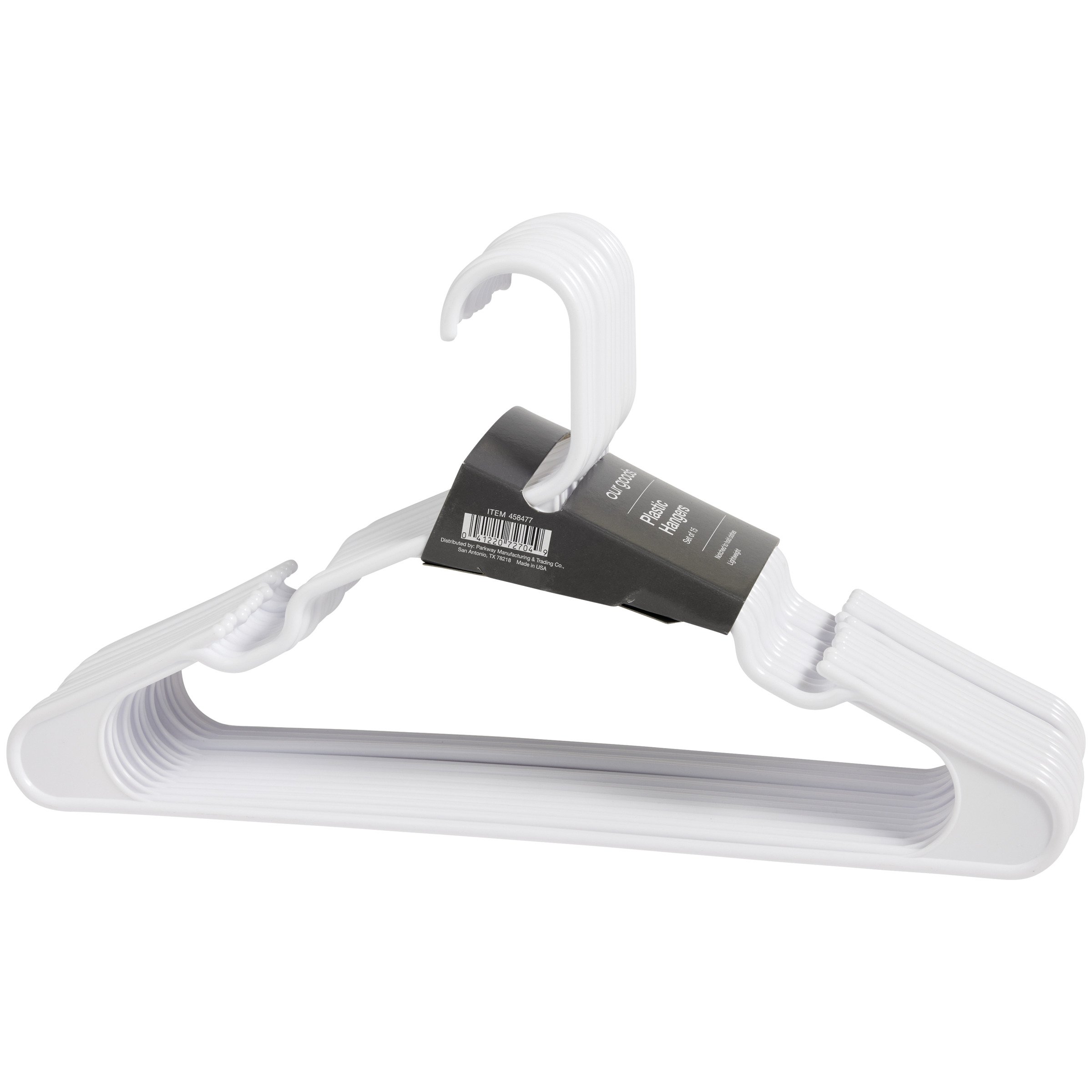 our goods Notched Plastic Hangers - White - Shop Hangers at H-E-B