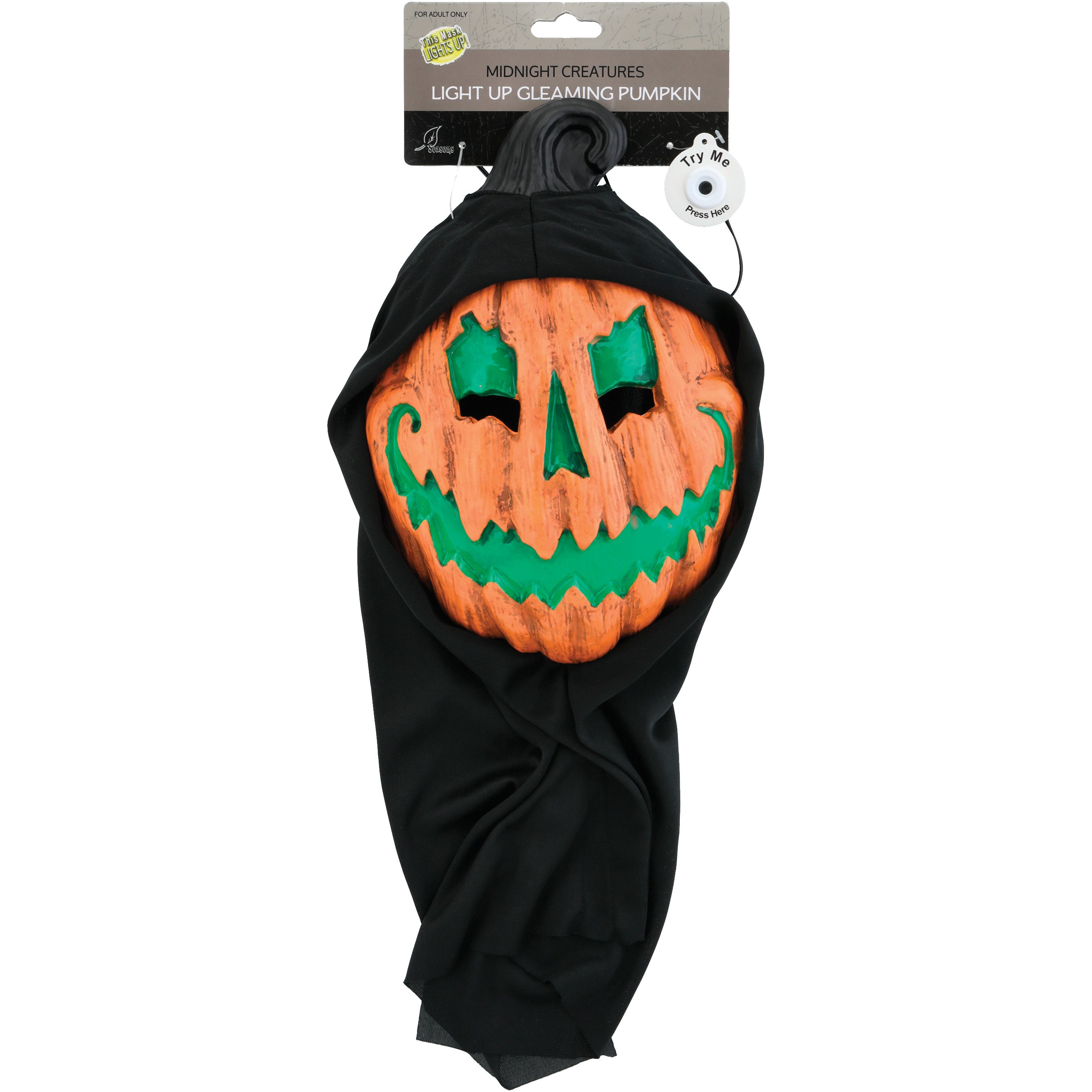 Seasons Midnight Creatures Light Up Gleaming Pumpkin Halloween Costume ...