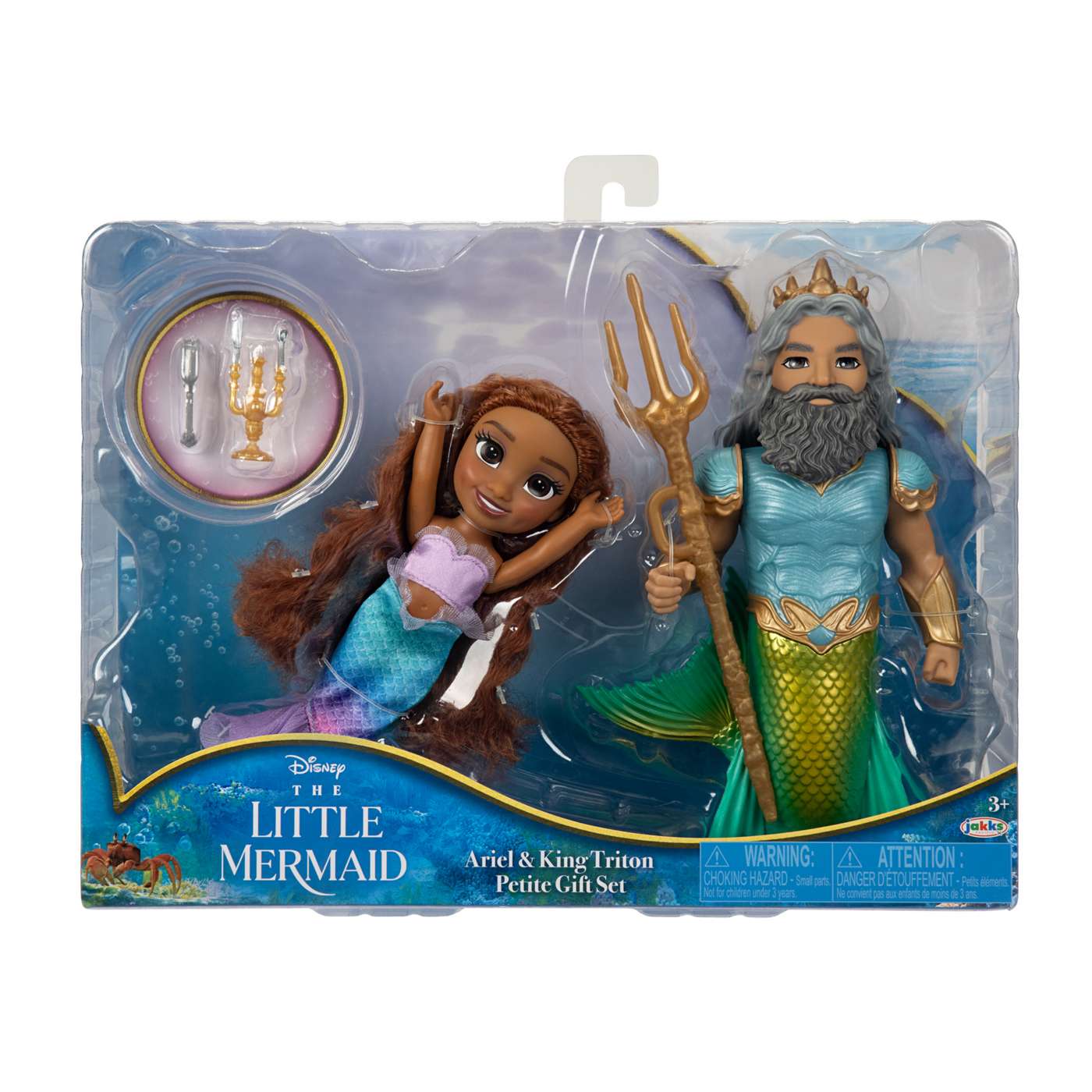 Jakks Disney's The Little Mermaid Ariel & King Triton Petite Gift Set ...