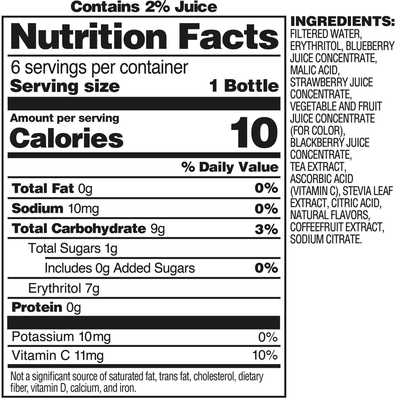 Bai Antioxidant Infusion Brasilia Blueberry Beverage 14 oz Bottles ...