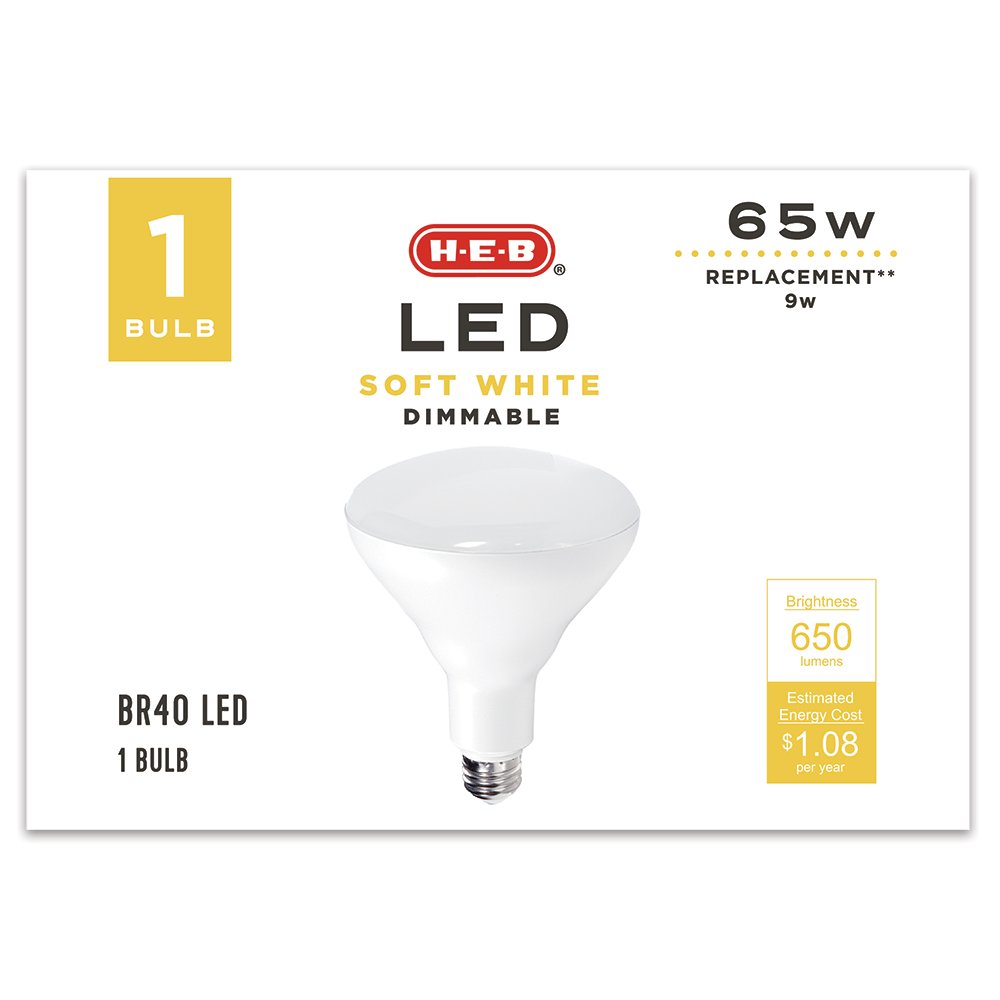 H-E-B BR40 65-Watt LED Light Bulb - Soft White - Shop Light bulbs at H-E-B
