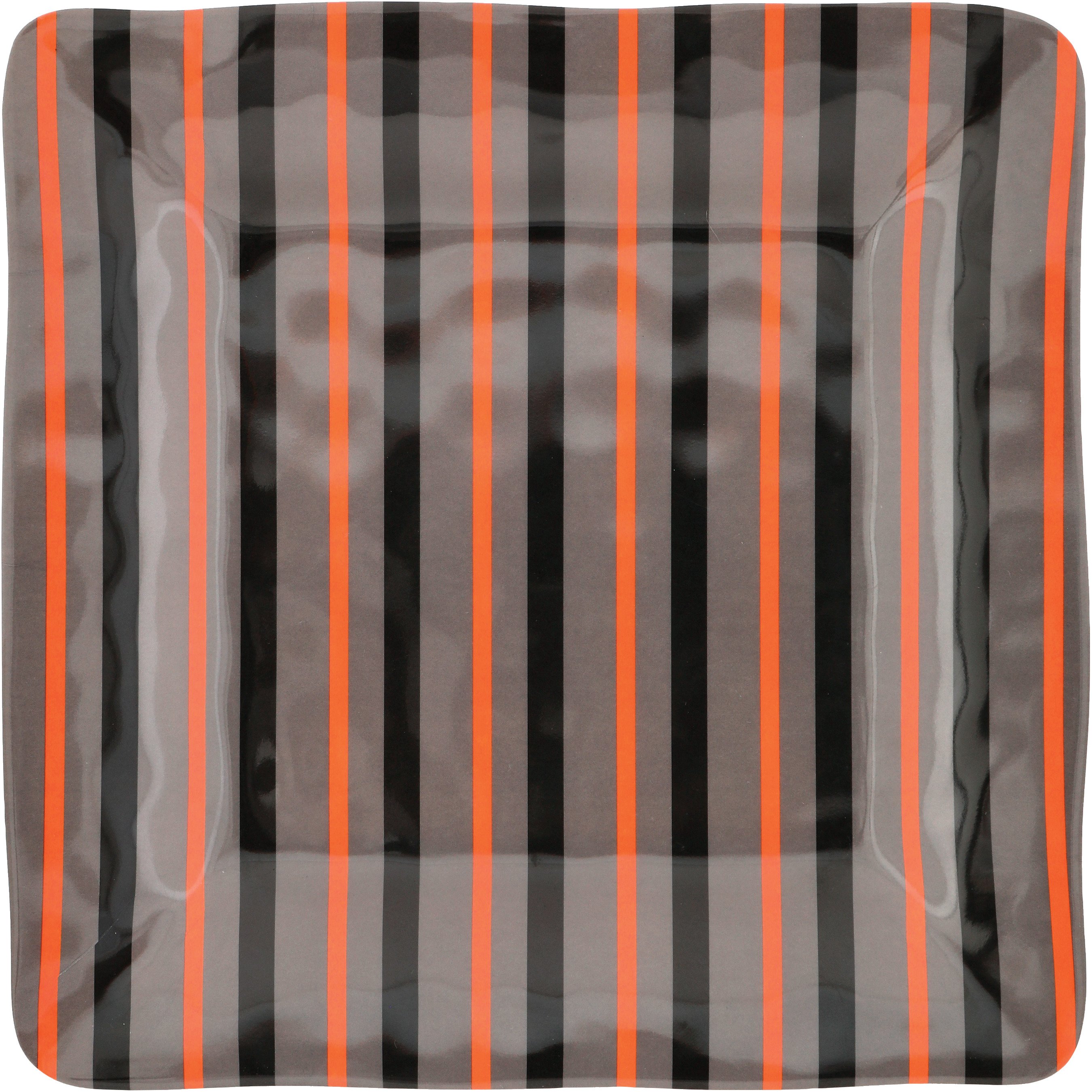 Destination Holiday Halloween Stripes Square Melamine Dinner Plate ...