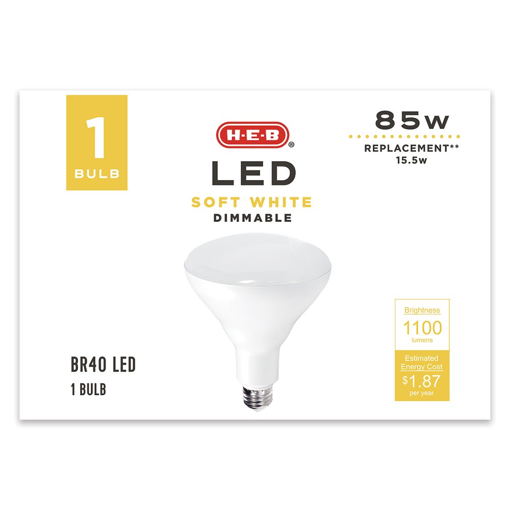 H-E-B BR40 85-Watt LED Light Bulb - Soft White - Shop Light bulbs at H-E-B