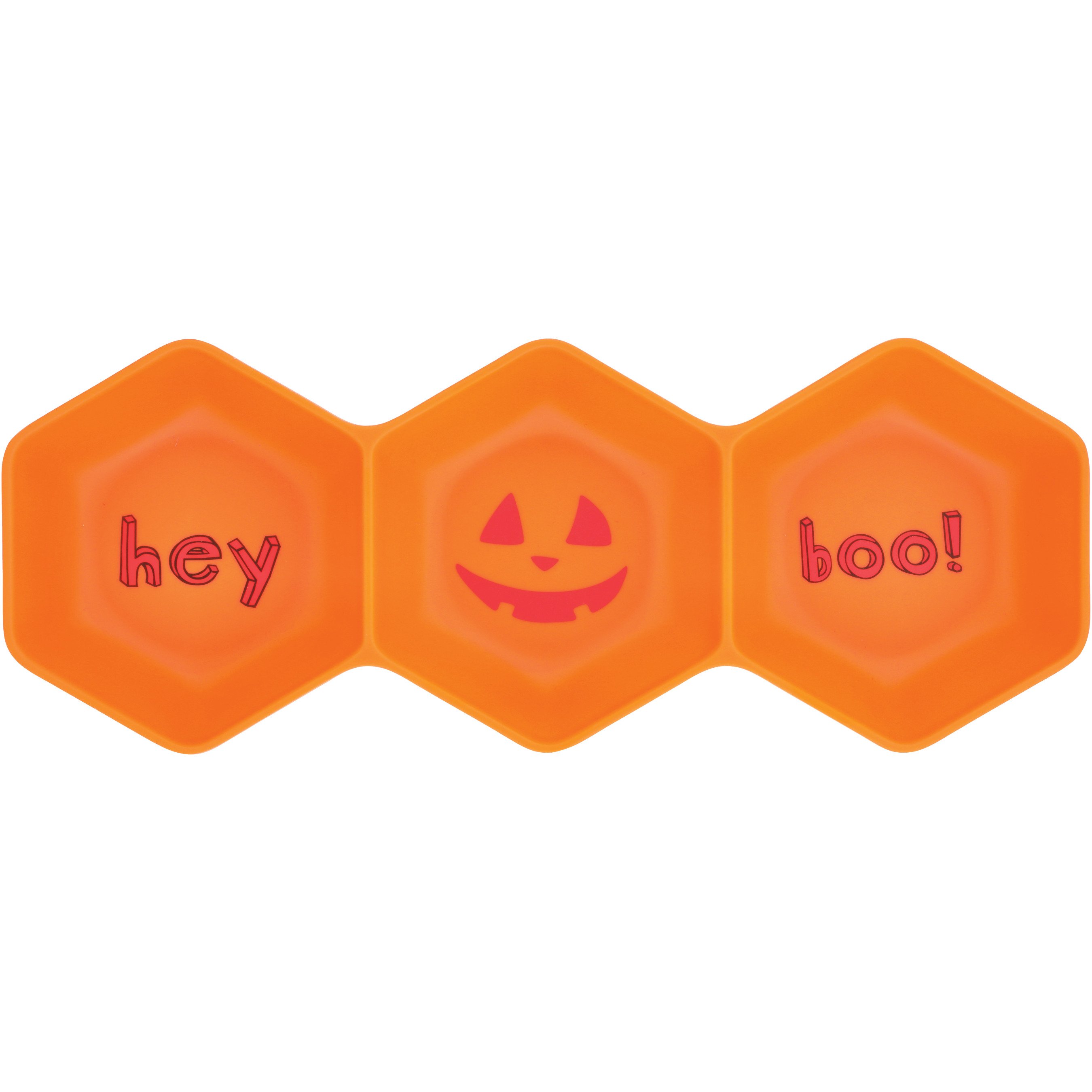 Destination Holiday Hey Boo! Pumpkin 3 Section Melamine Halloween ...