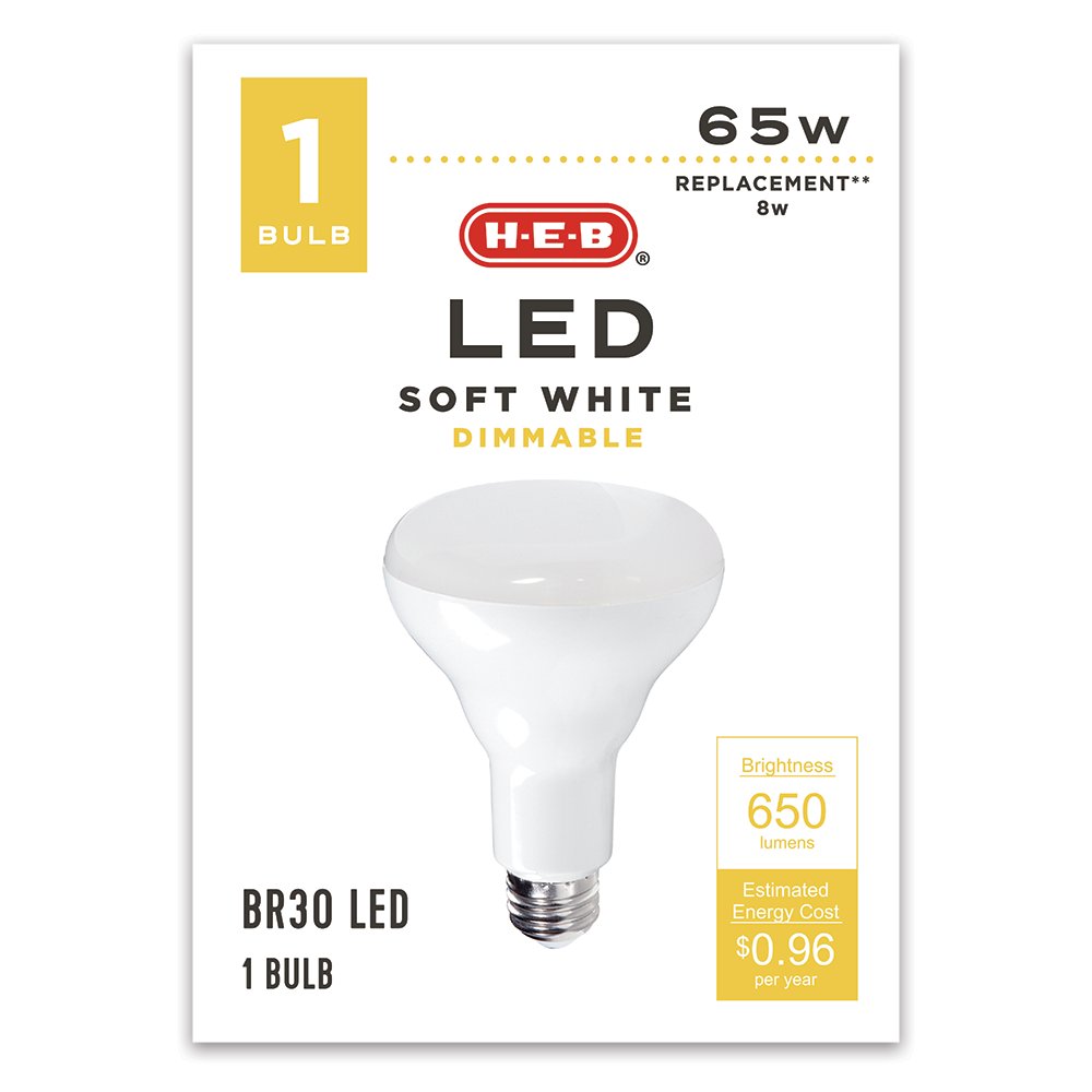H-E-B BR30 65-Watt LED Light Bulb - Soft White - Shop Light bulbs at H-E-B