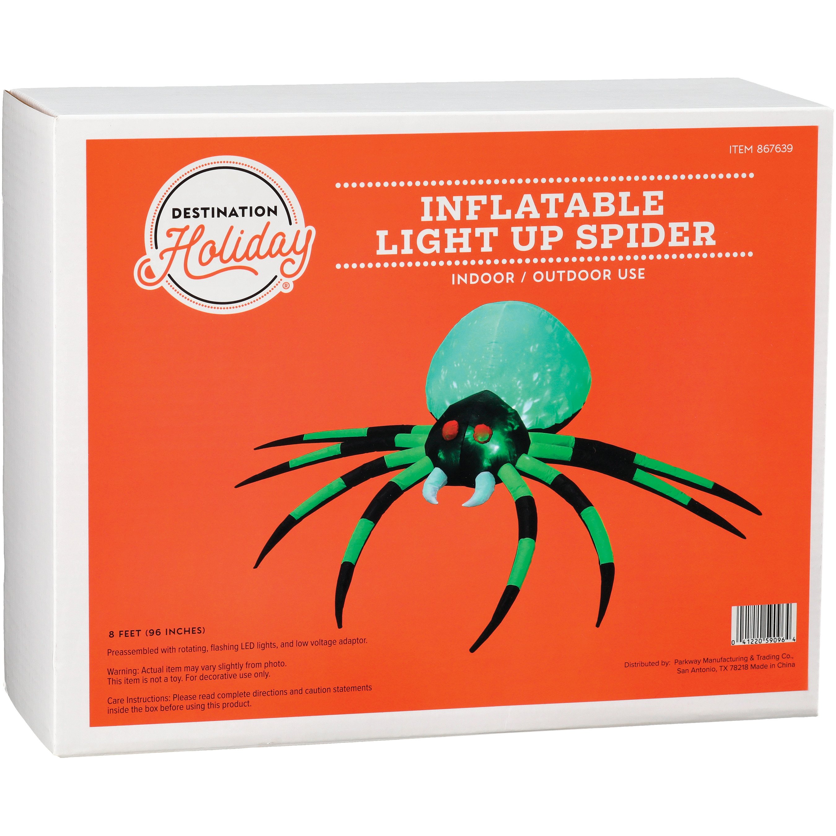 Destination Holiday Light Up Inflatable Halloween Spider - Shop ...