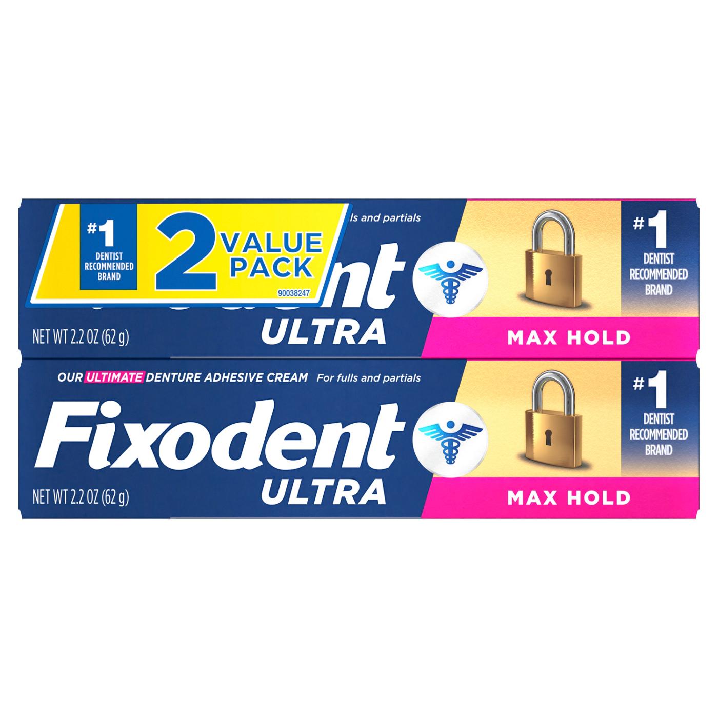 Fixodent Ultra Max Hold Denture Adhesive Cream, 2 pk - Shop Denture ...