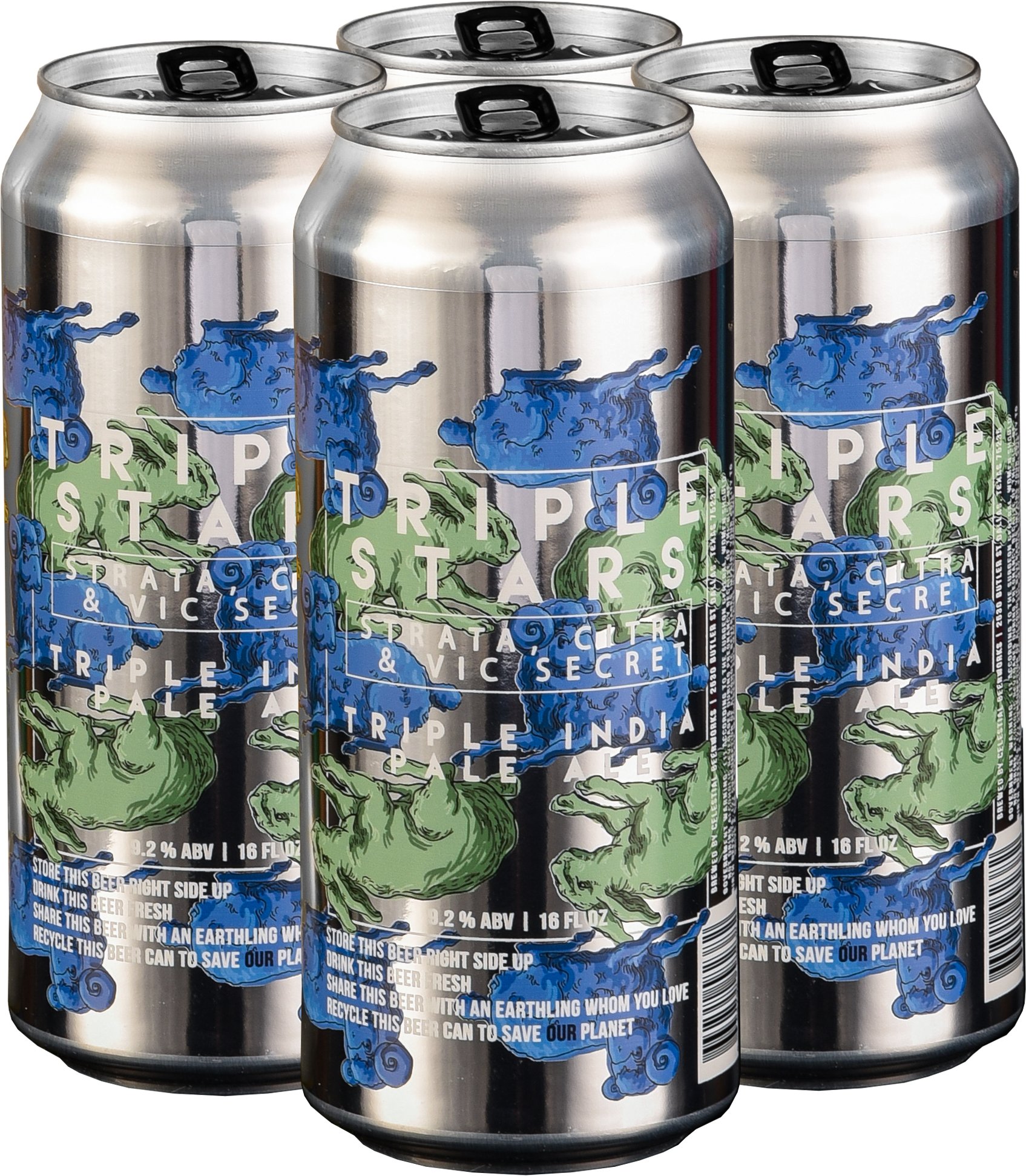 Celestial Beerworks Triple Stars Hazy Triple IPA Craft Beer 4 pk Cans ...