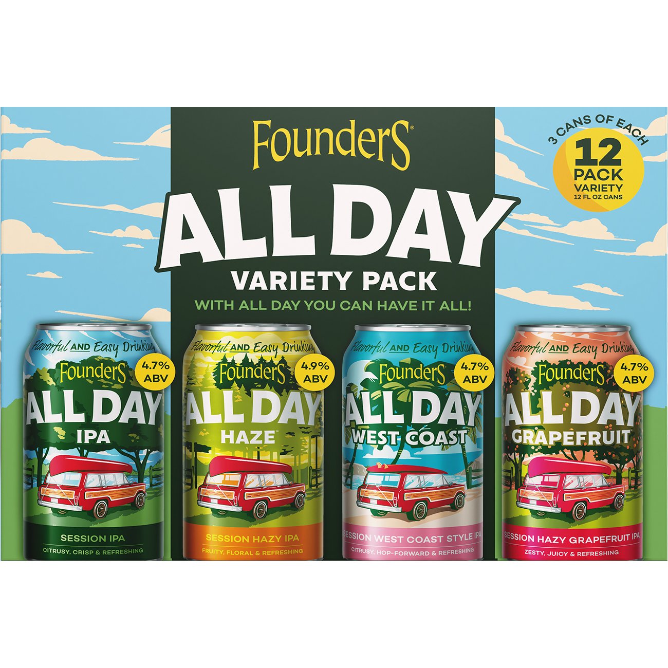 Founders All Day Variety Pack Beer 12 oz Cans - Shop Beer at H-E-B