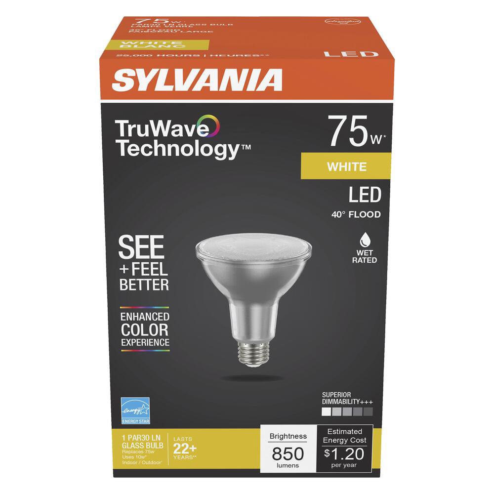 Sylvania TruWave PAR30 75-Watt LED Flood Light Bulb - White - Shop ...