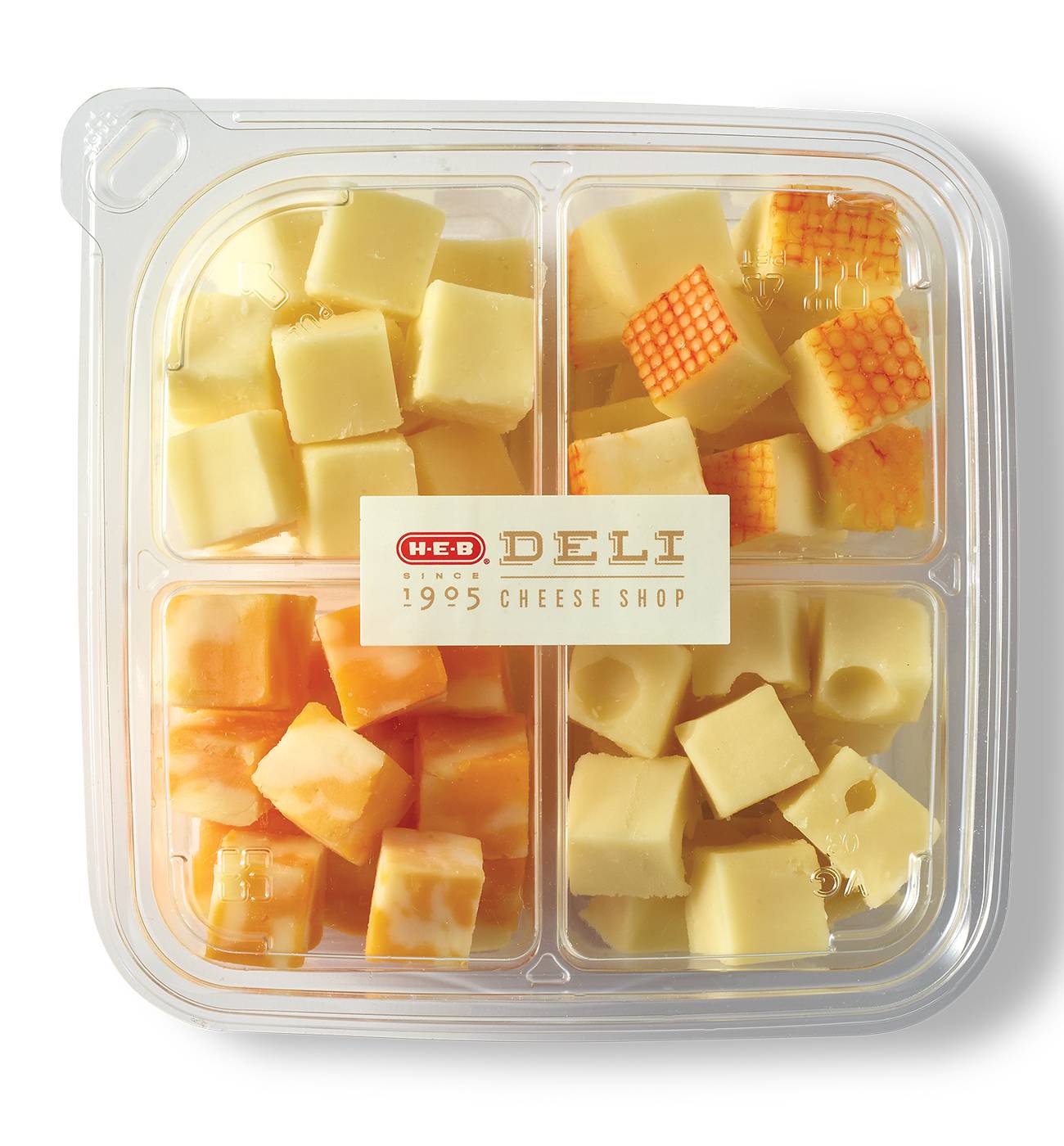 H-E-B Deli Cheese Cubes – Colby Jack, Muenster, Swiss & White Cheddar ...