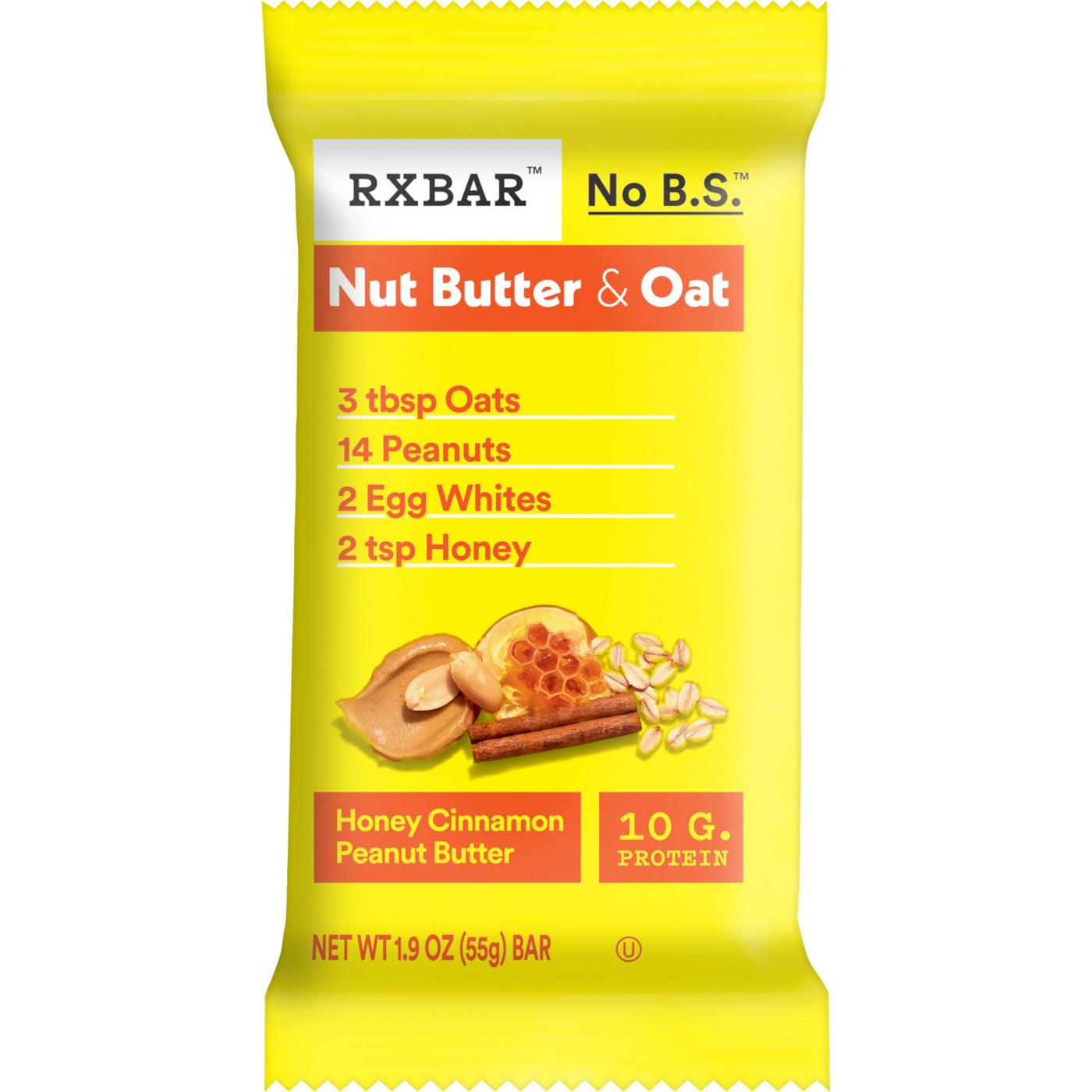 RXBAR Nut Butter and Oat Honey Cinnamon Peanut Butter Protein Bars ...
