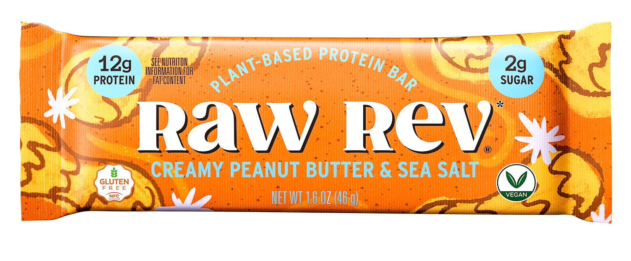 Raw Rev Plant-Based 12g Protein Bar - Creamy Peanut Butter & Sea Salt ...