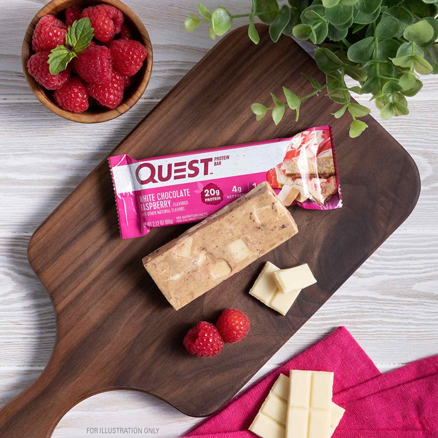 Quest 20g Protein Bars - White Chocolate Raspberry - Shop Granola ...