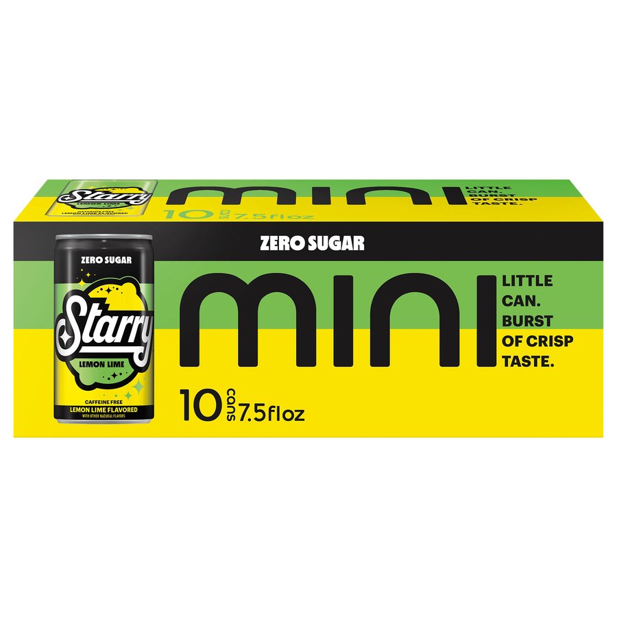 Starry Zero Sugar Lemon Lime Soda Mini 7.5 oz Cans - Shop Soda at H-E-B